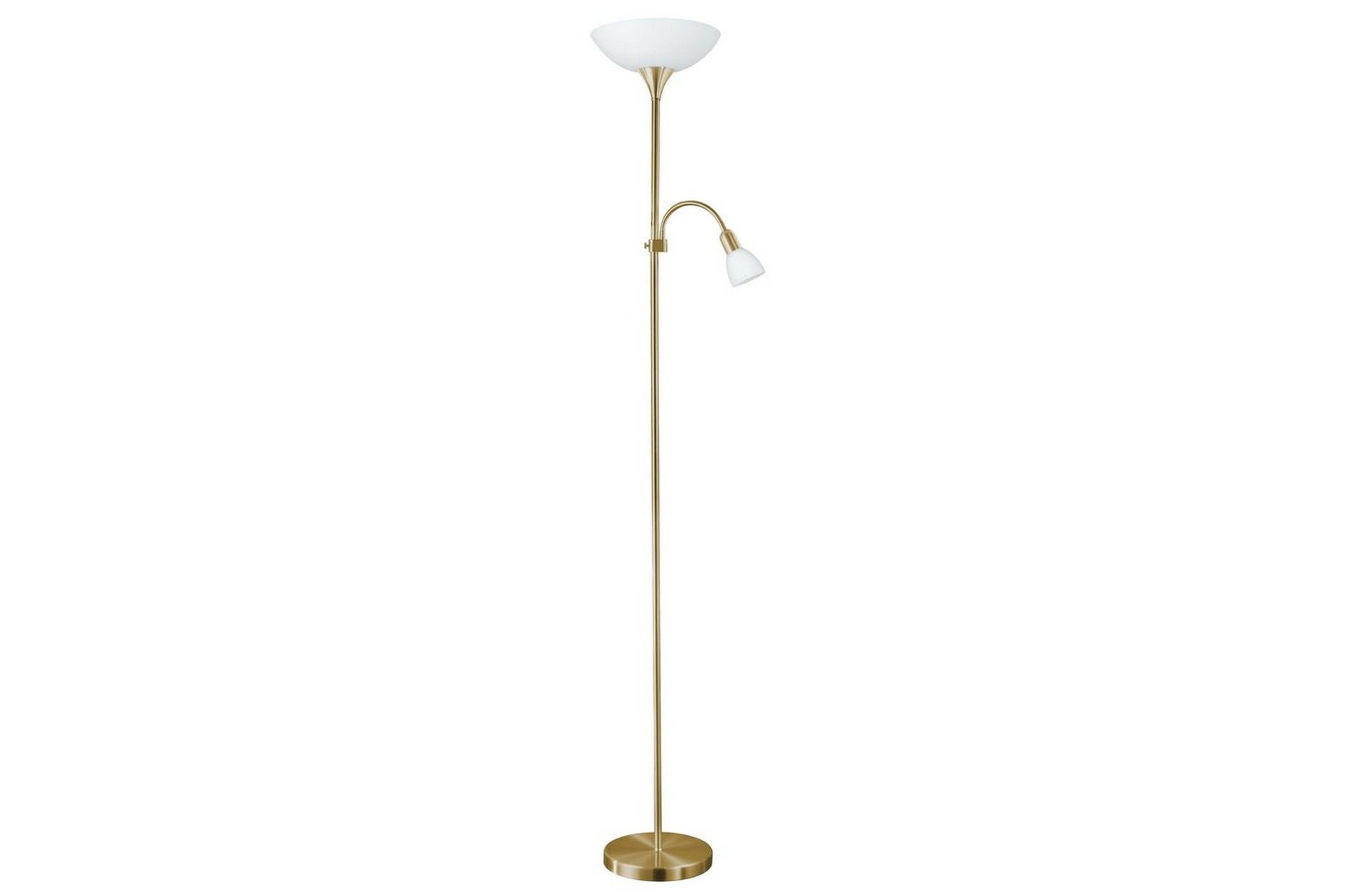 Eglo Golvlampa Eglo Up 2 med Läslampa Bronserad Vit Vit/Brons ...