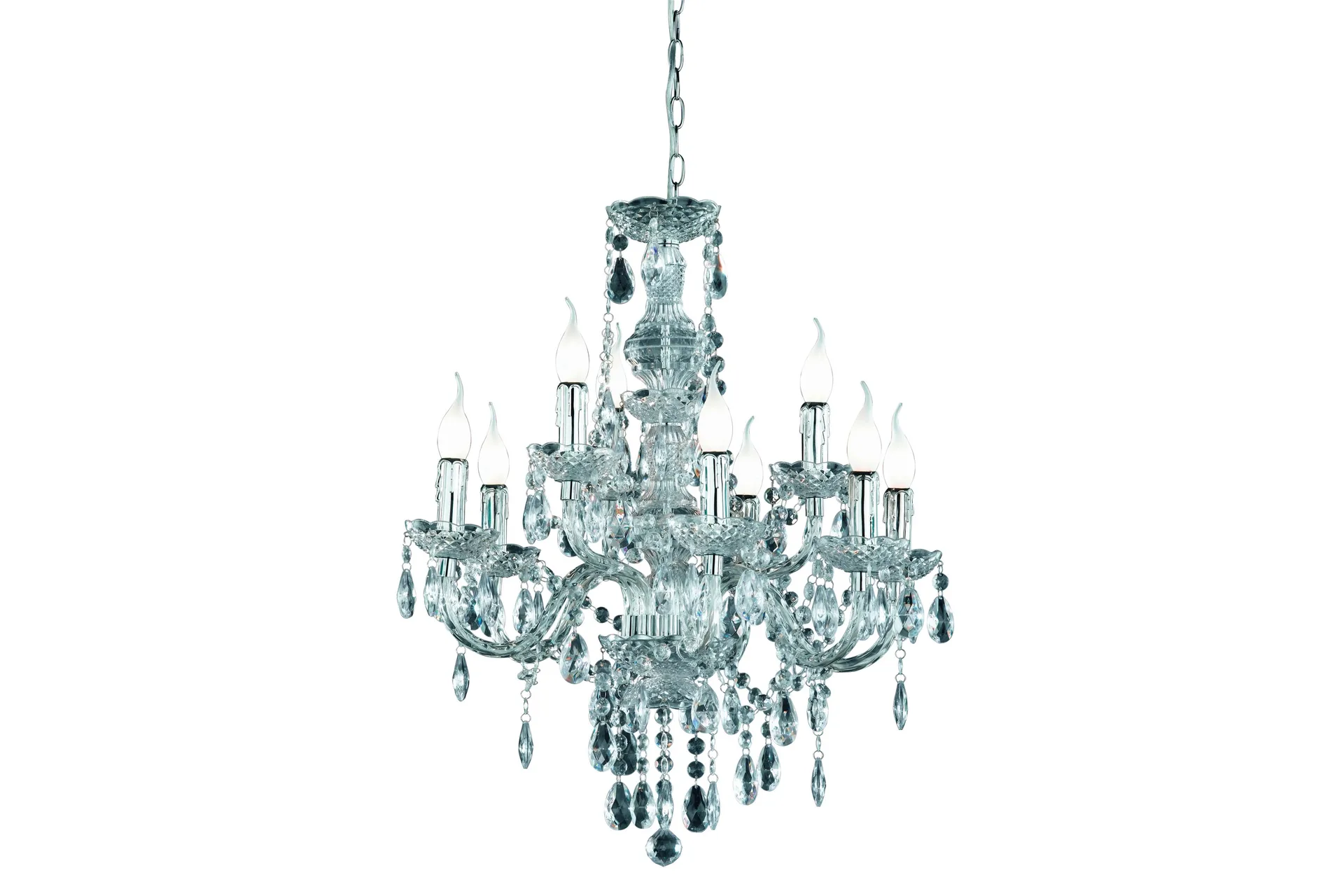 Trio Lighting Luster Ljuskrona 9L E14 transparent Transparent ...