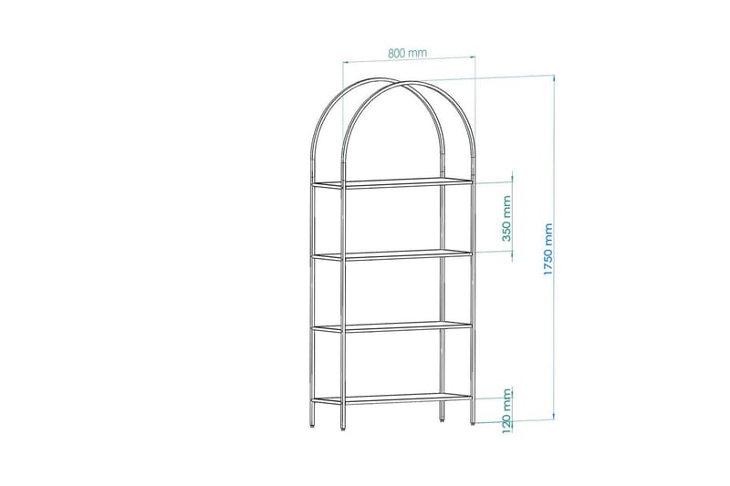 Monaia Bokhylla 80 cm Svart - Förvaring - Trademax
