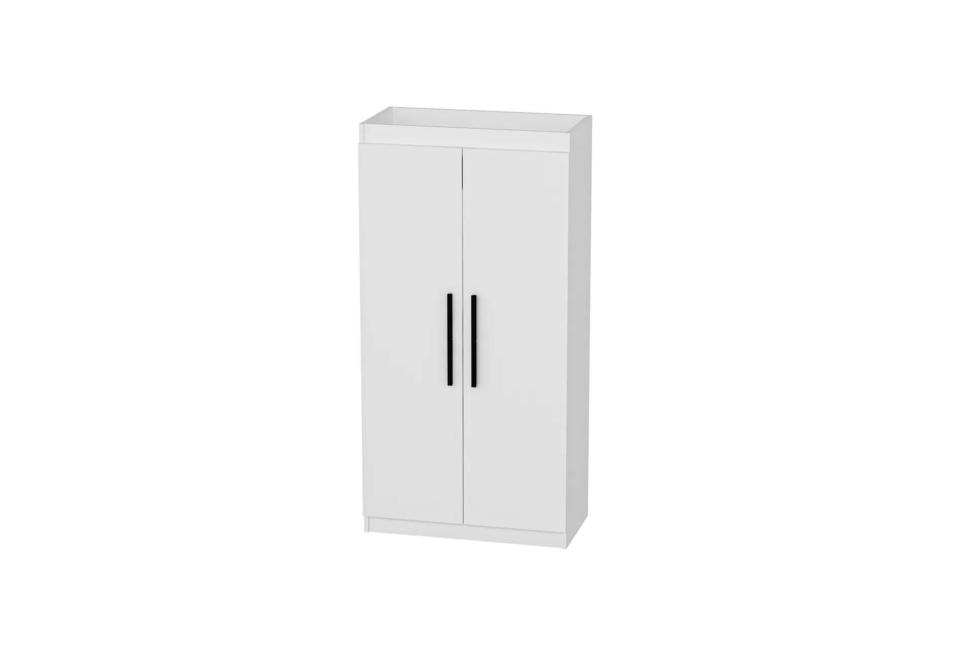 Akser Garderob 90x180 cm Vit - Förvaring - Trademax