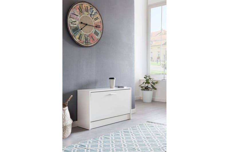 Wohnling Skoskåp Wohnling SPLIT med fällbara fack, foliebelagd spånskiva Vit Vit - Förvaring ...