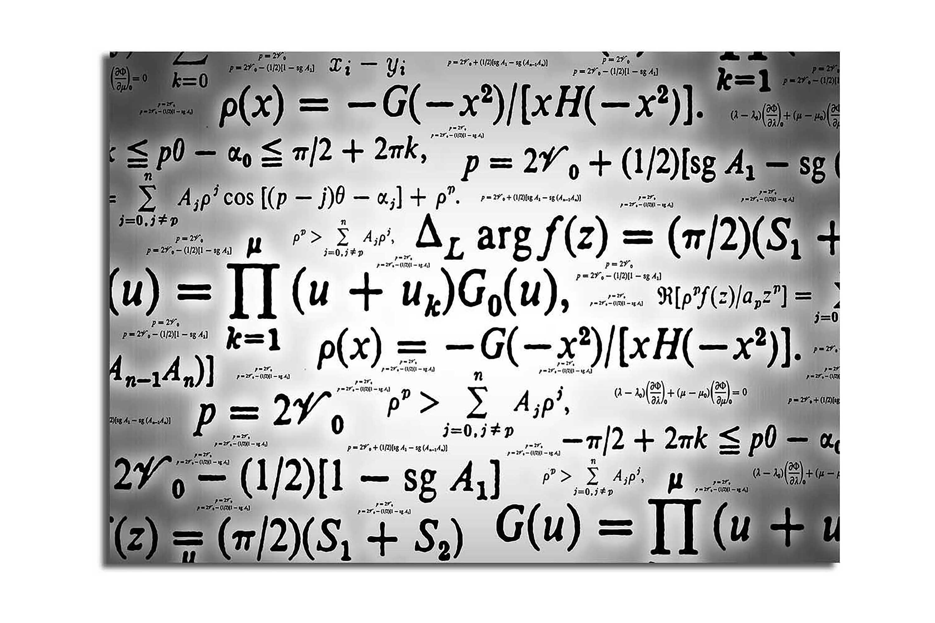 Canvastavla 70x100 cm - Abstrakt konstverk med matematiska formler och ...
