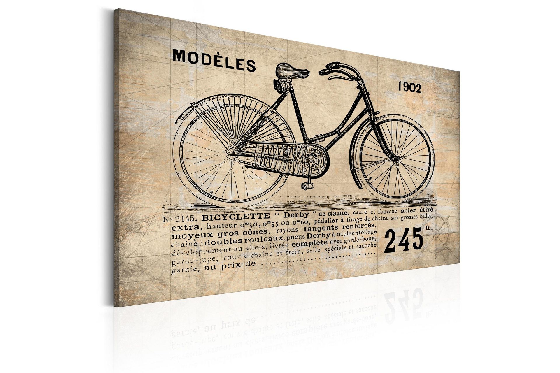 Tavla N° 1245 Bicyclette 120x80 cm - Inredning - Trademax