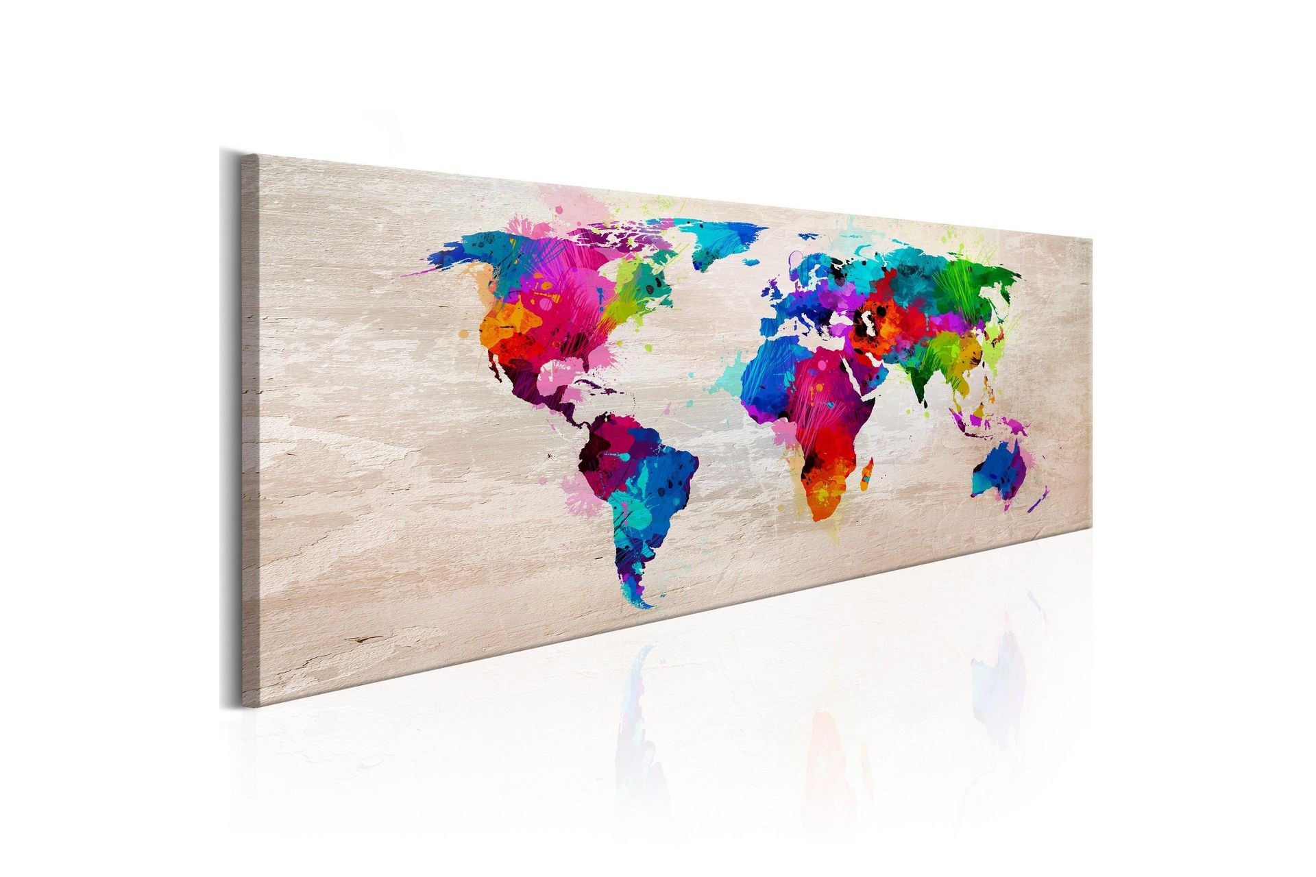 Tavla World Map: Finesse of Colours 120x40 - Inredning - Trademax