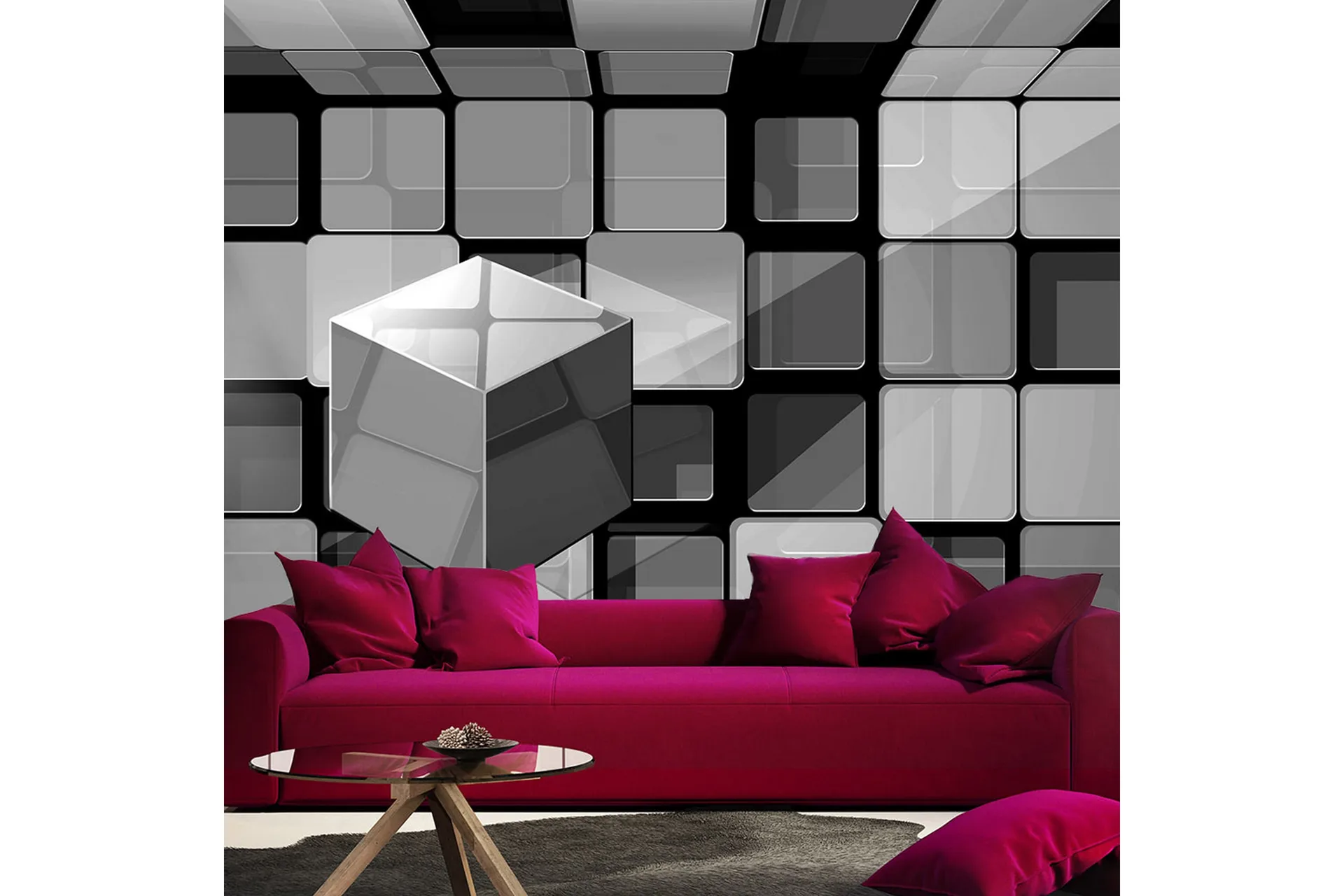 Fototapet Rubik's Cube In Gray 200x140 Artgeist sp. z o. o. - Inredning ...