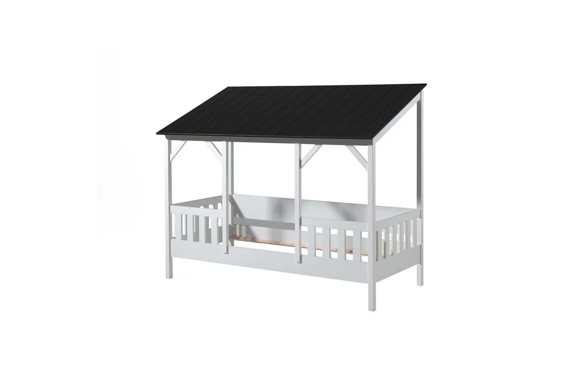 Housebed Hussäng 105x214 cm Vit||Svart - Möbler - Trademax