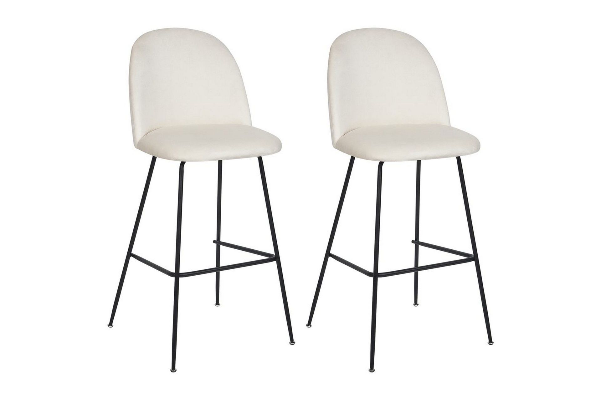 Barstol Arcola set om 2 Vit-Svart Vit-Svart - Möbler - Trademax