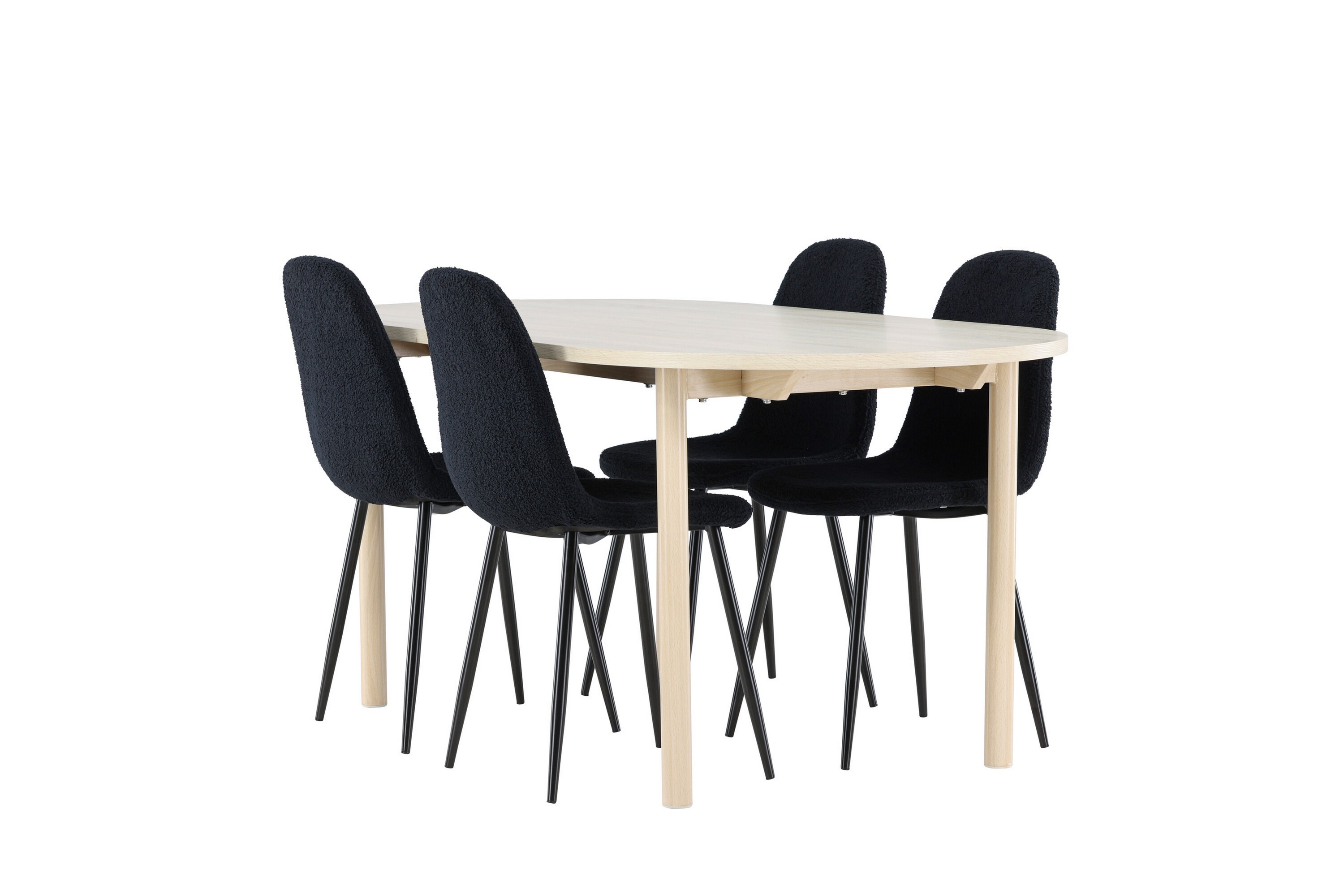 Venture Home Andy Matgrupp 180 cm Oval med 4 Polar stolar Whitewash ...