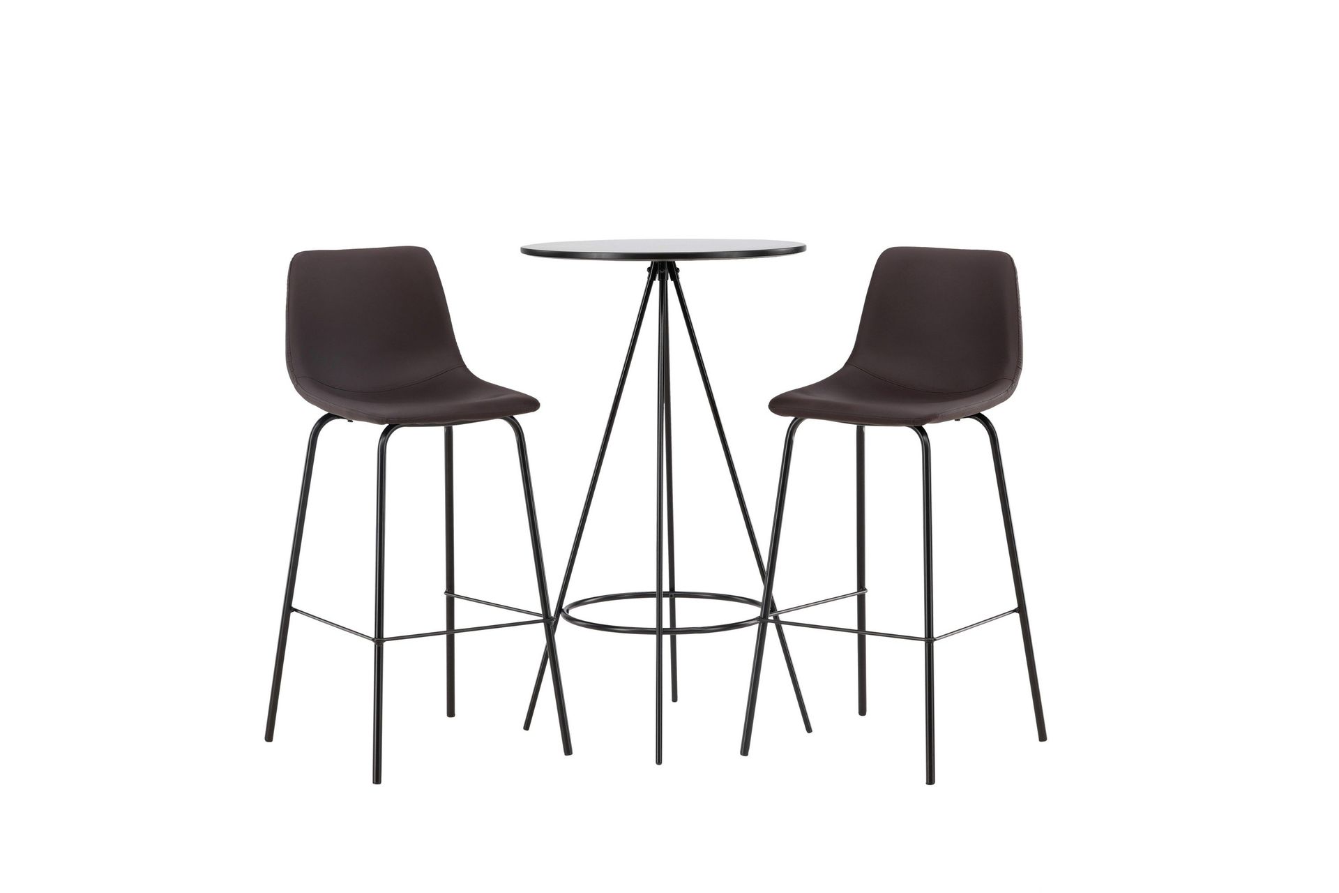 Venture Home Bistro Matgrupp 60 cm Rund med 2 Alexi stolar Svart ...