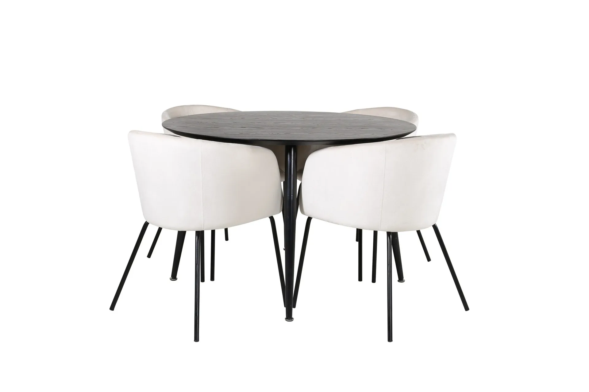 Venture Home Dipp Matgrupp 115 cm Rund med 4 Berit stolar Beige ...