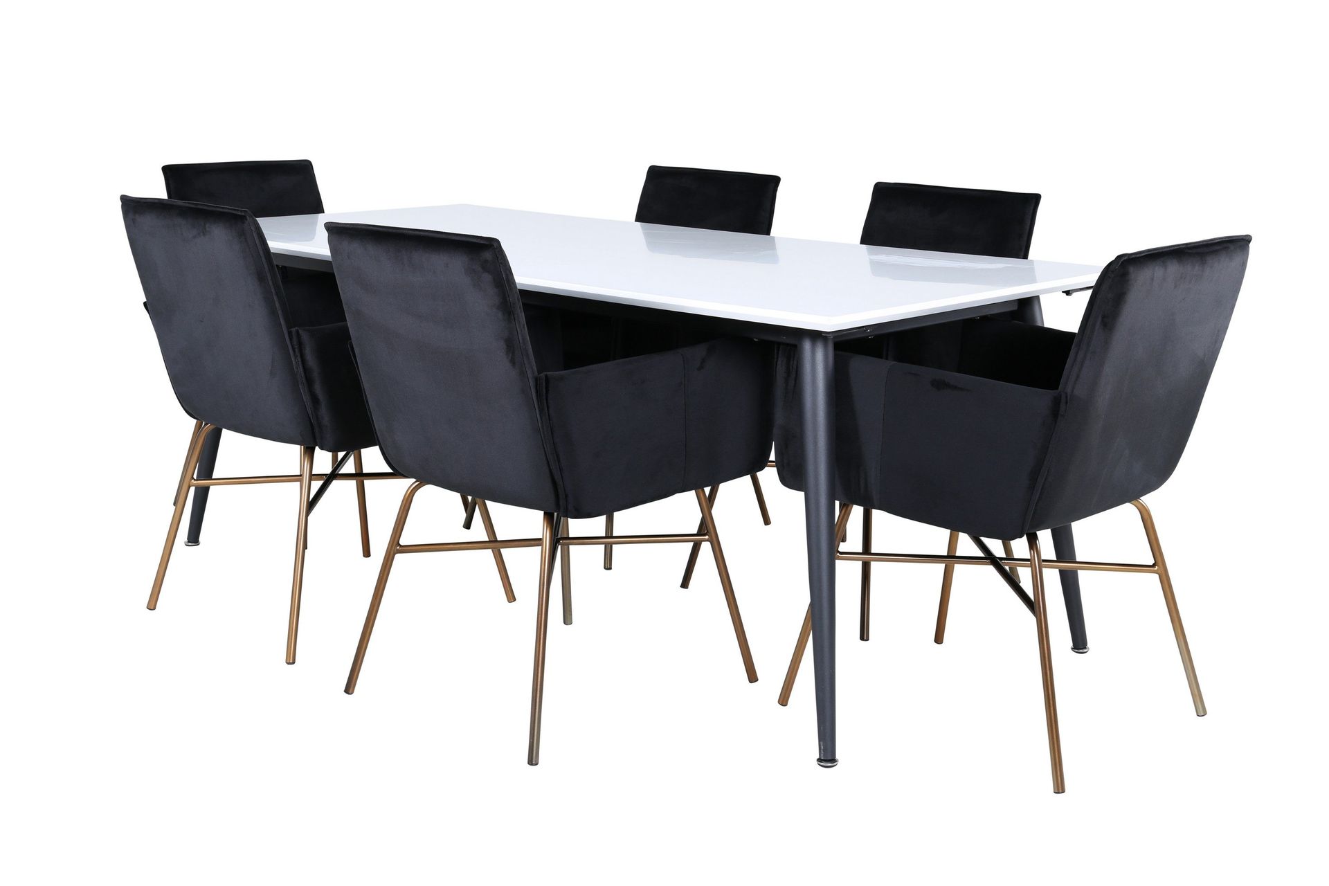 Venture Home Jimmy Matgrupp 195 cm Rektangulär med 6 Petra stolar Svart ...