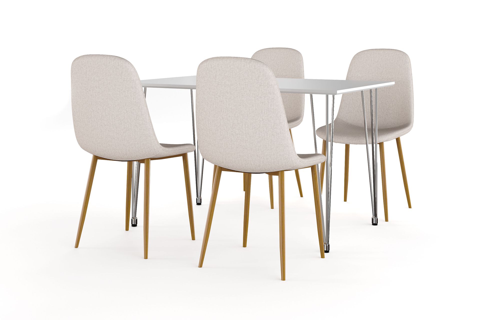 Scandinavian Choice Kronblom Matbord 120 cm + 4 st Nibe stol beige med ...