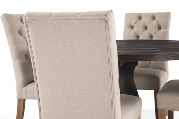 Bloomington Dijon Matgrupp 130 cm Rund med 4 Jenny Stol Vintage Trä ...