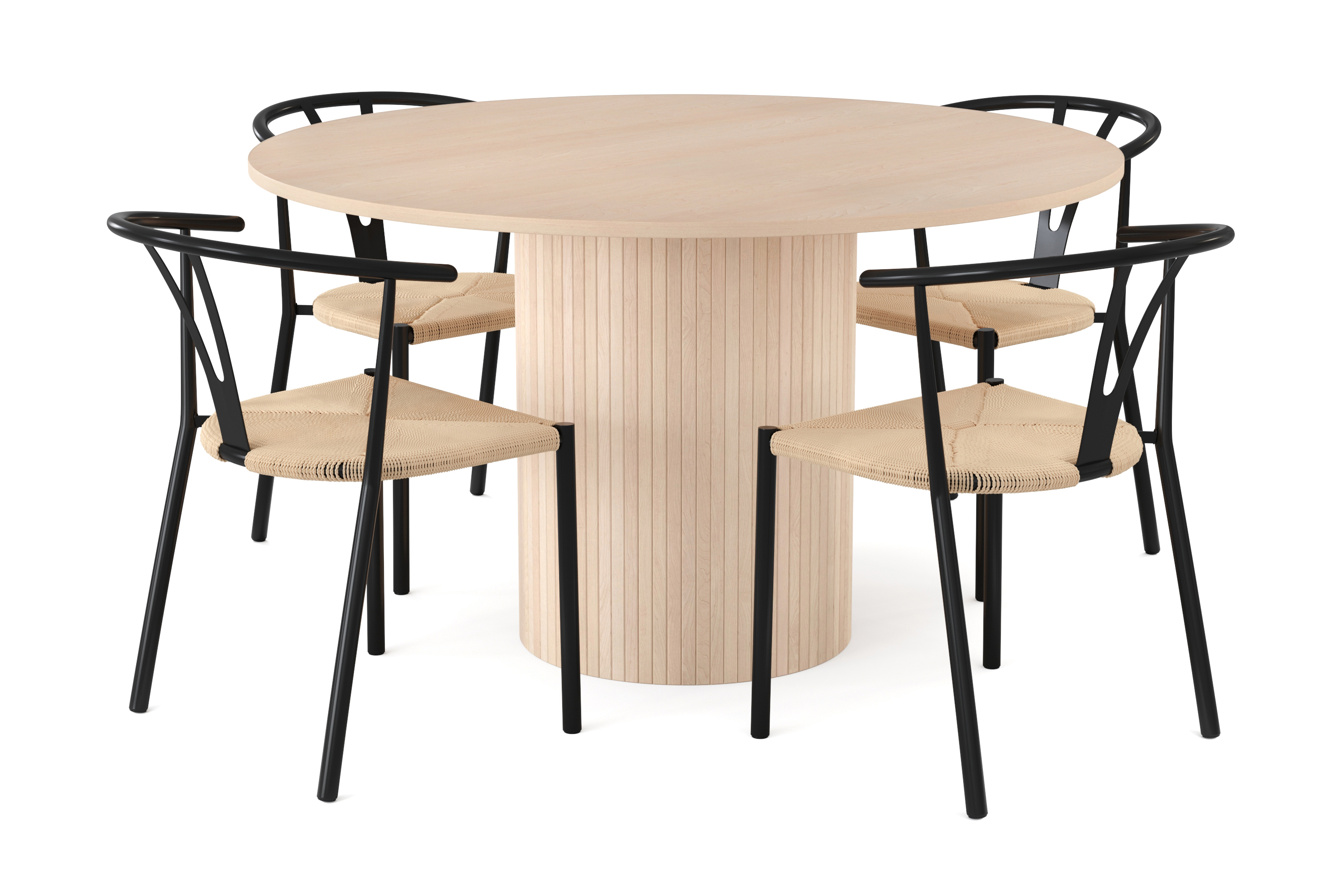 Kopparbo Matgrupp 130 cm Rund inkl 4 Elysia Stolar Beige/Svart - Möbler ...
