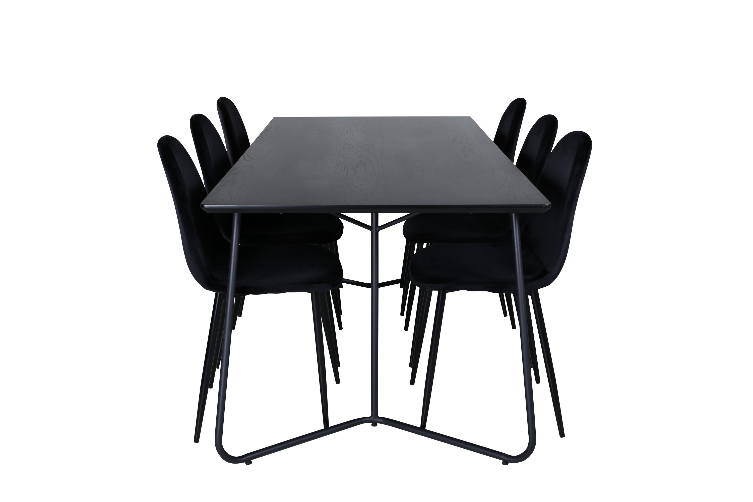 Venture Home Petra Matgrupp 190 cm Rektangulär med 6 Polar stolar Svart ...