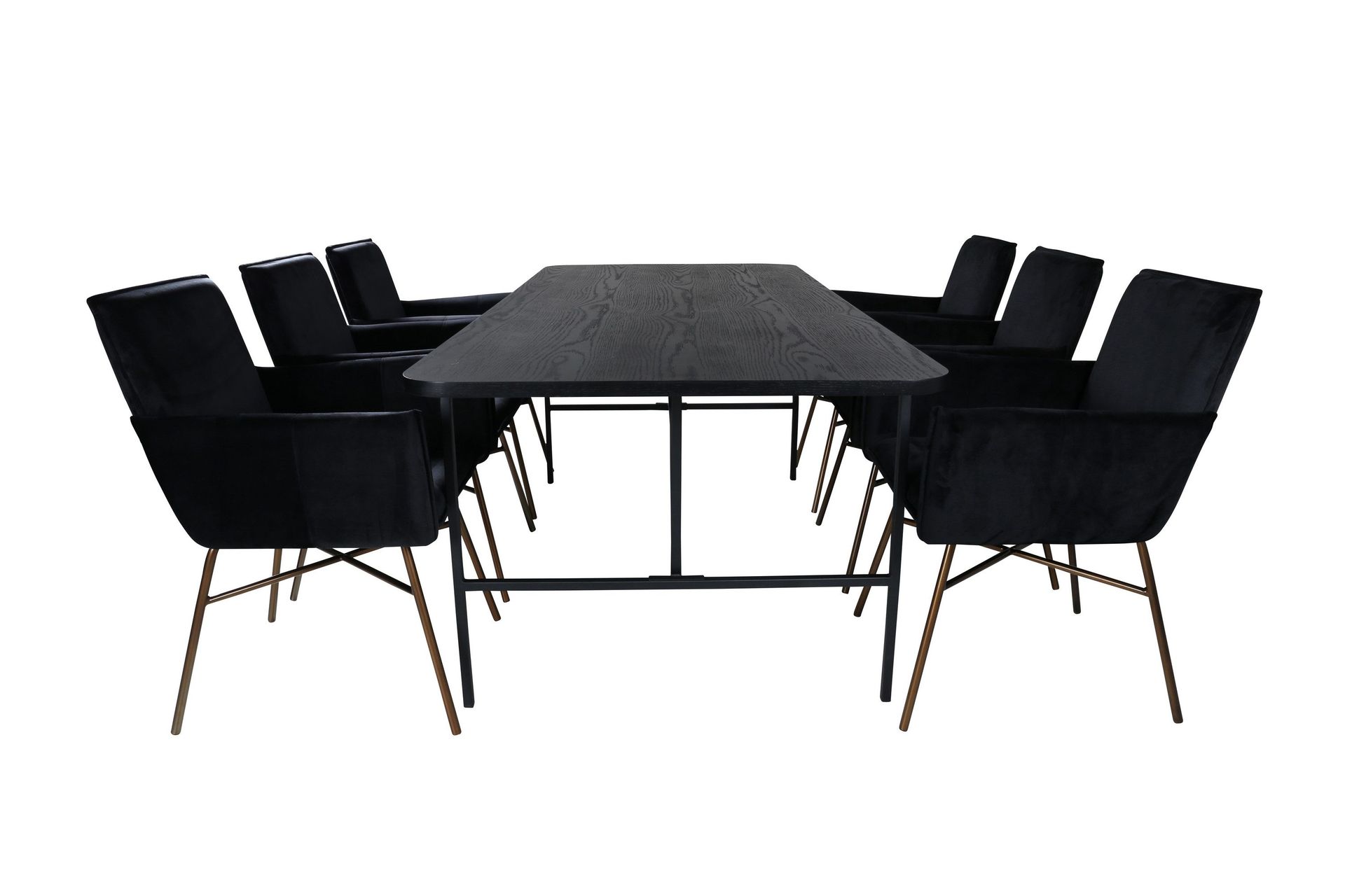 Venture Home Unos Matgrupp 200 cm Rektangulär med 6 Petra stolar Svart ...