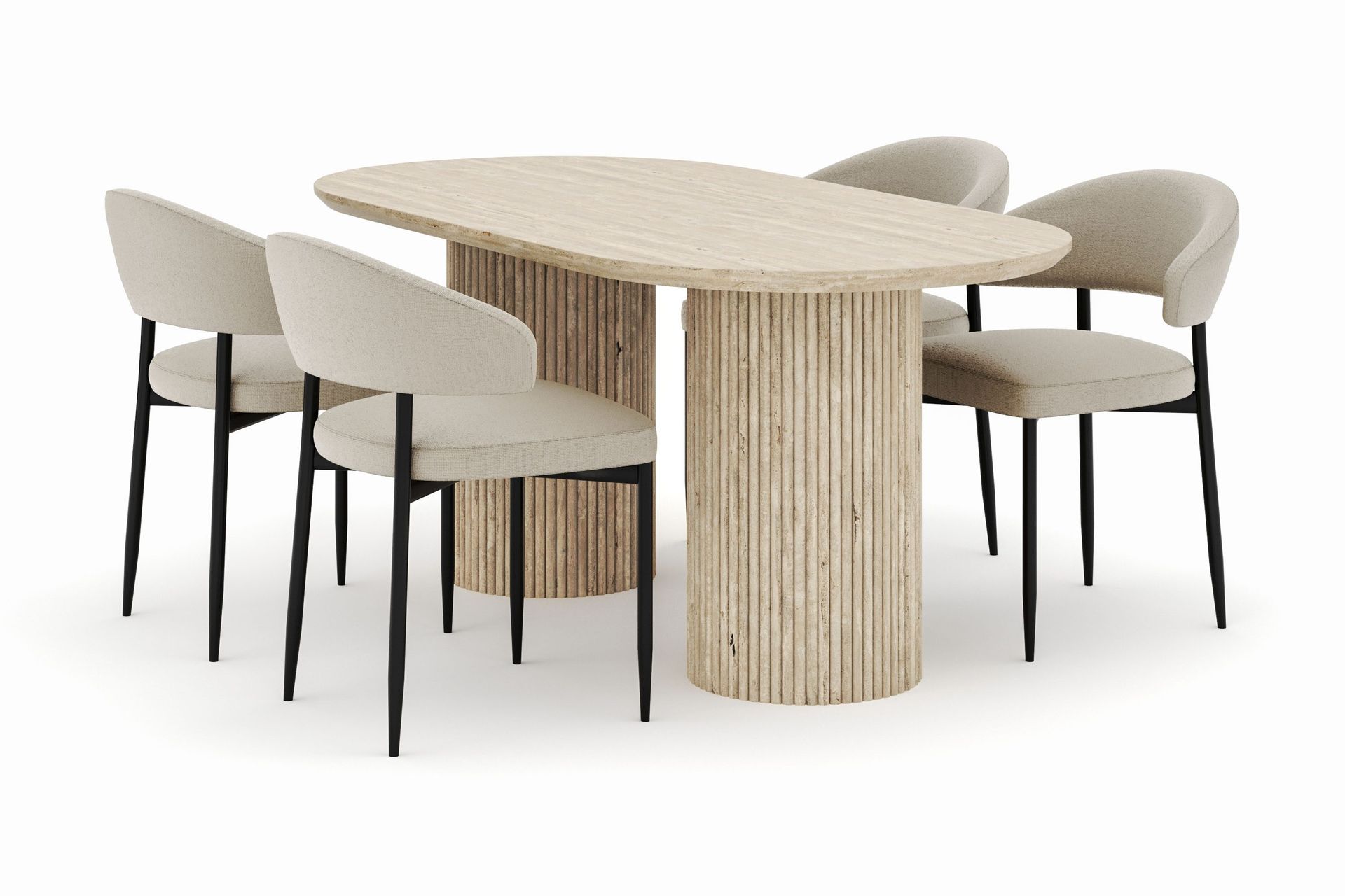 Andrarum Uppveda Ovalt Matbord 180x90 cm med 4 Sawako Stolar Beige ...