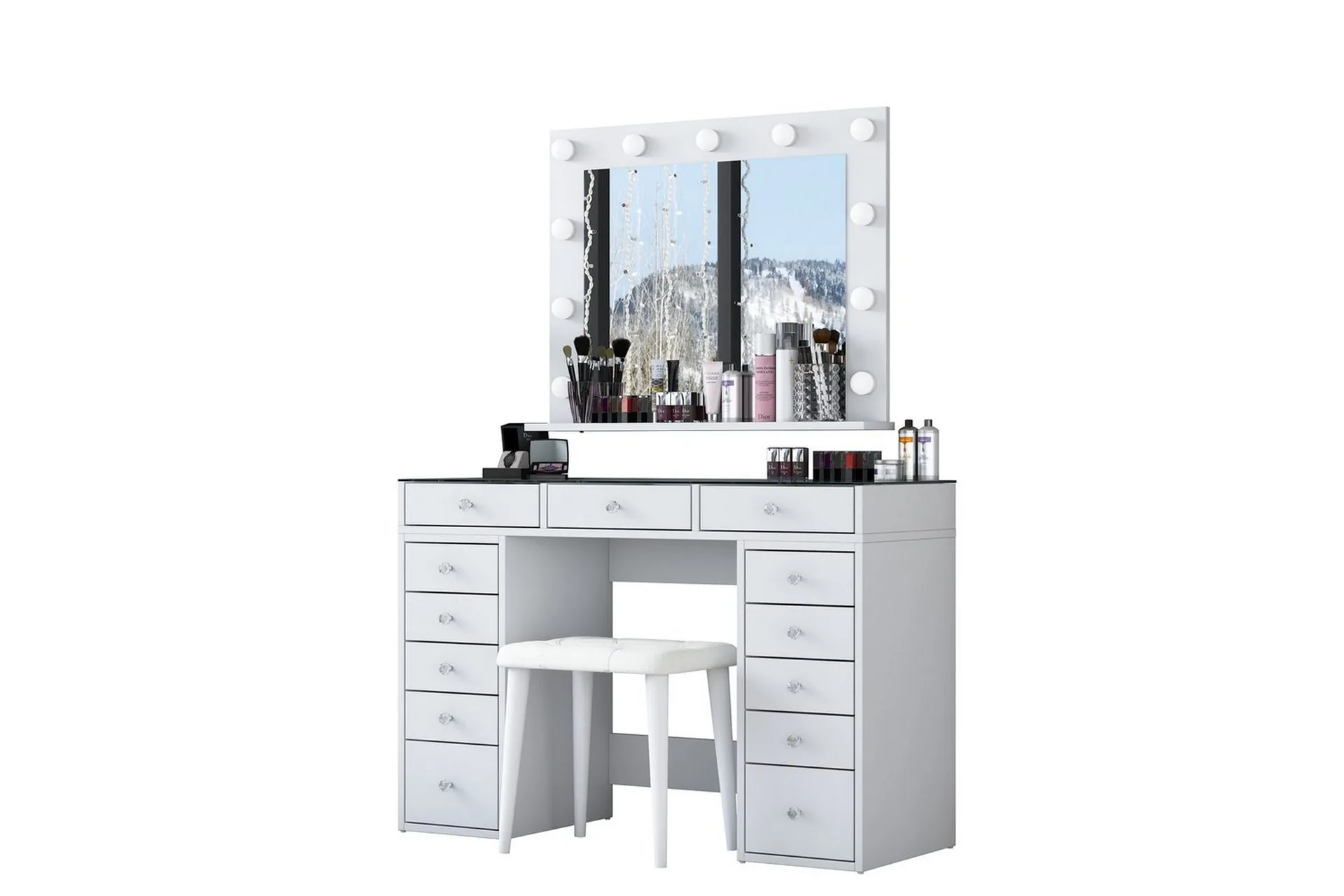 Varlin Sminkbord 120 cm Vit - Möbler - Trademax