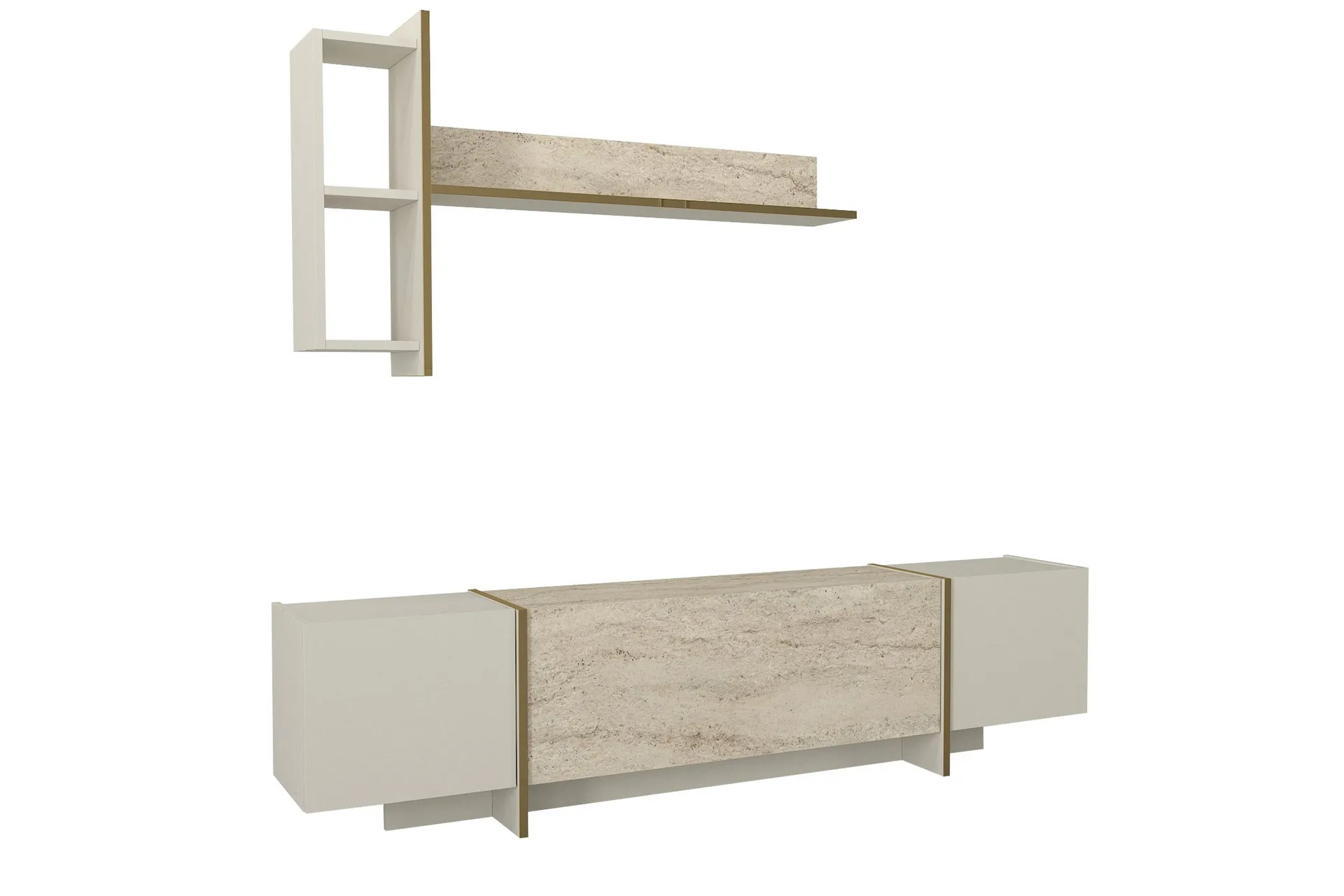 Veyron Tv-bänk 180 cm Beige/Sandsten - Möbler - Trademax