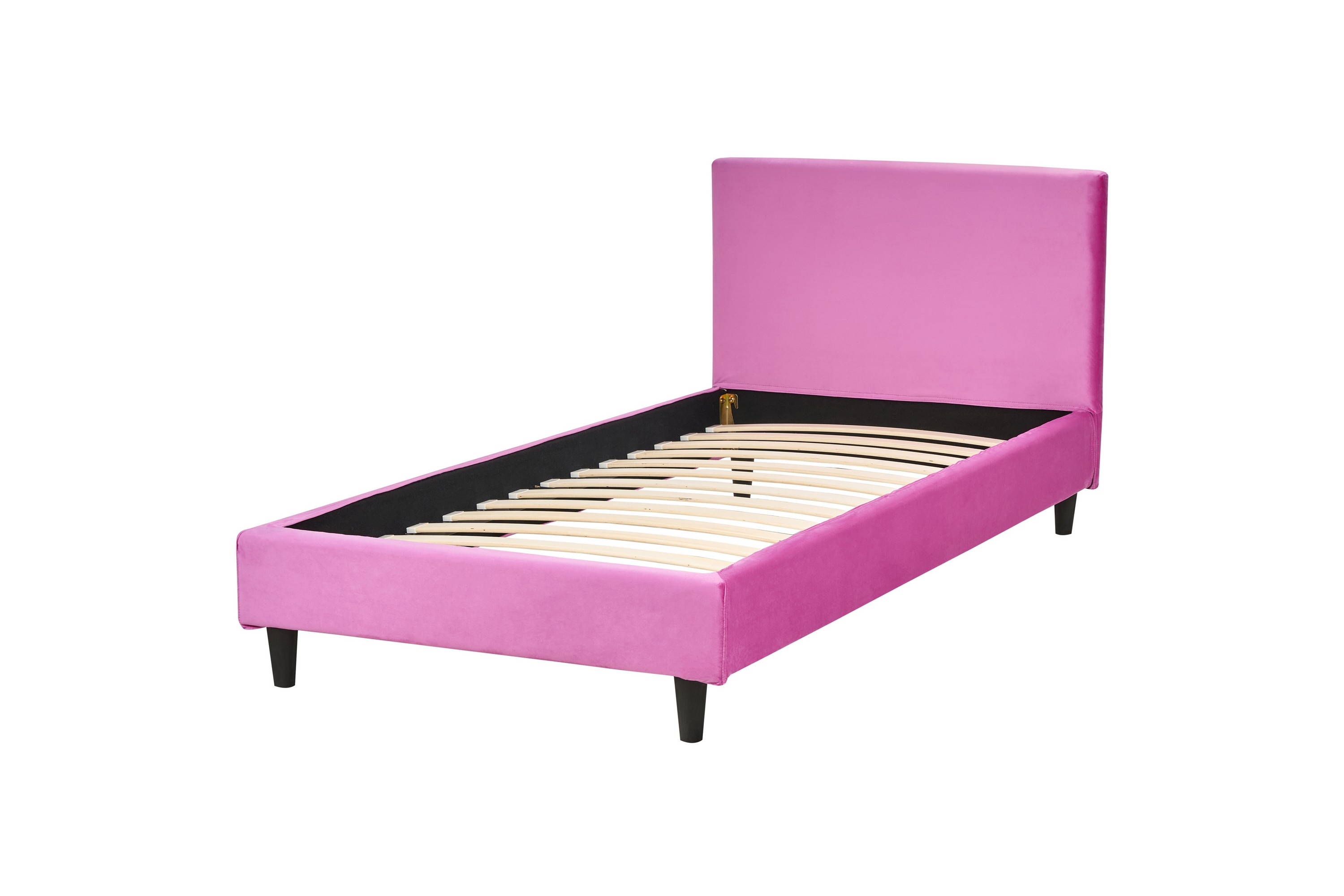 Bossom Sängram 90x200 cm Rosa/Mörkt trä - Möbler - Trademax