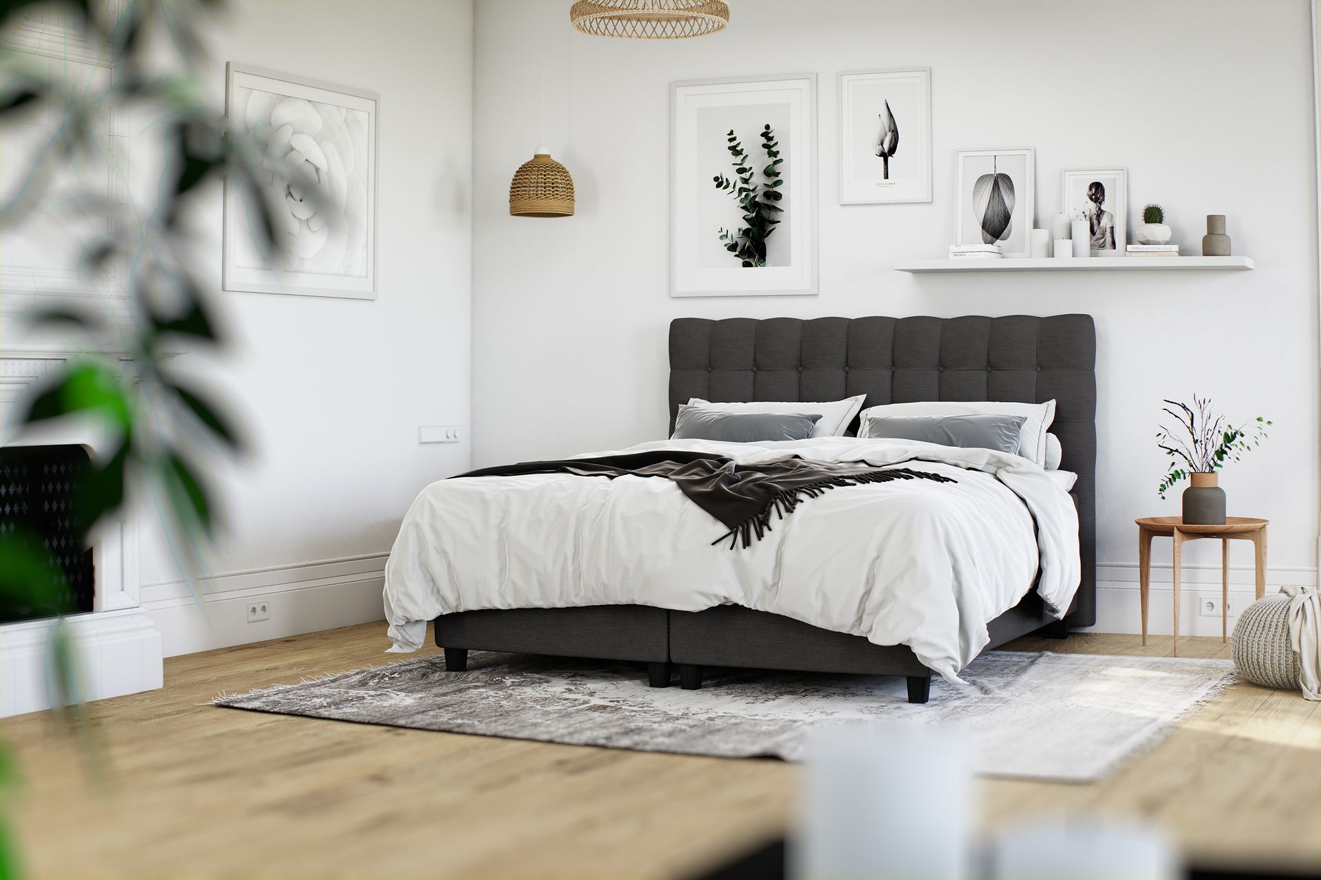 Berg & Strand Royal Sängpaket med Förvaring 90x200 cm Mörkgrå (+Fler ...