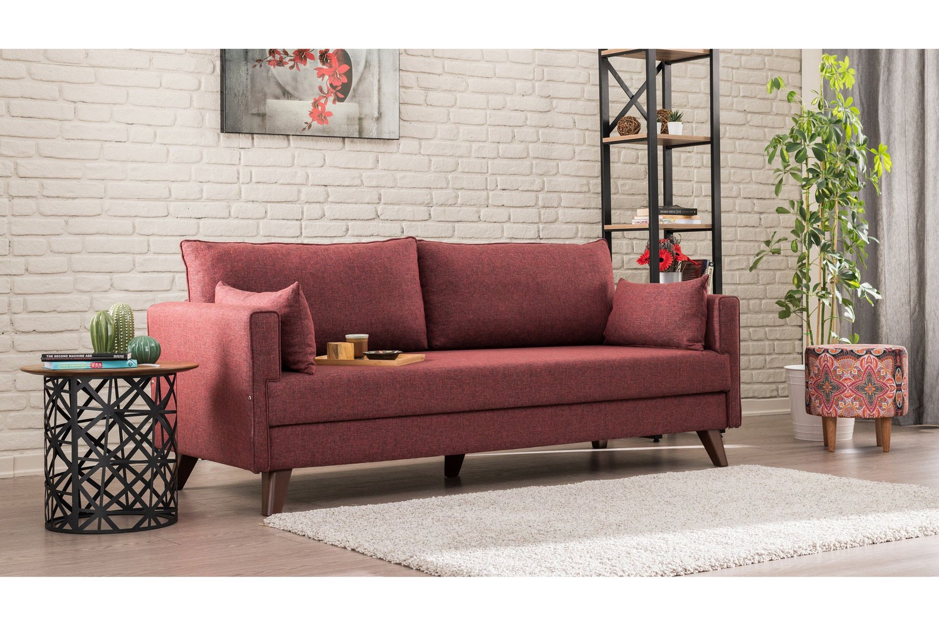 Antigua Soffa 3-sits Röd - Möbler - Trademax