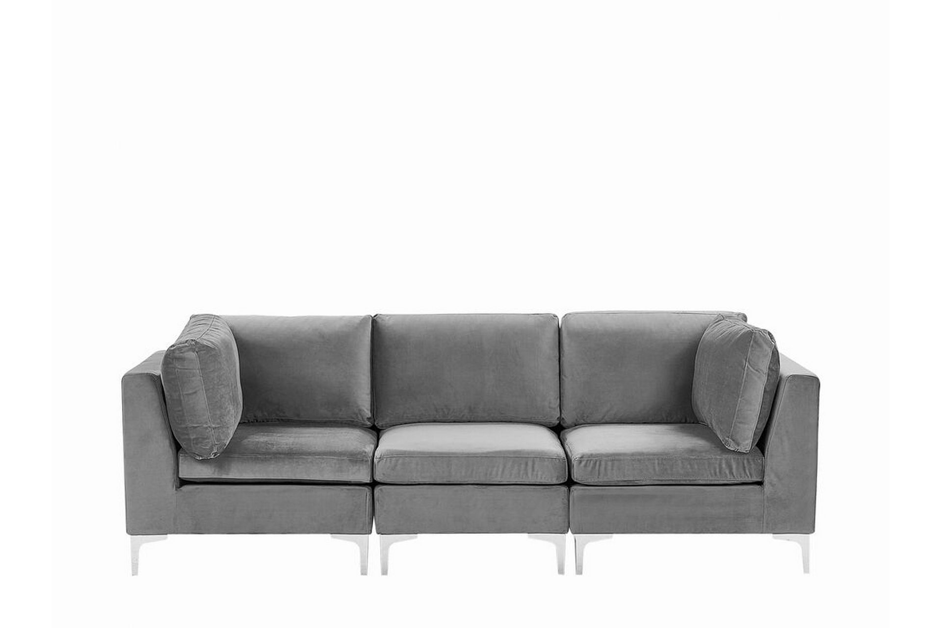 Evja 3-sits Soffa Sammet/Grå - Möbler - Trademax