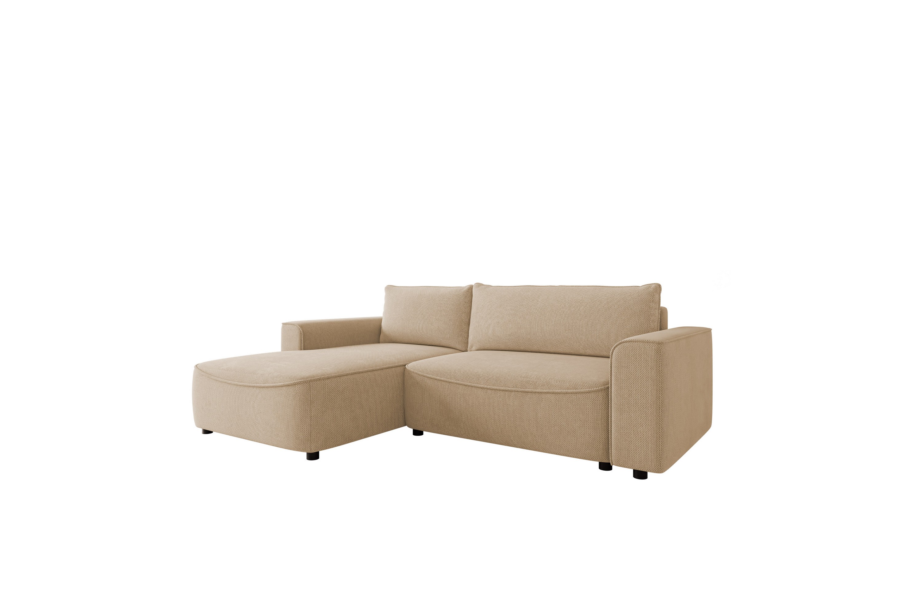 Burketown Bäddsoffa med Divan 3-sits i Sammet Beige - Möbler - Trademax