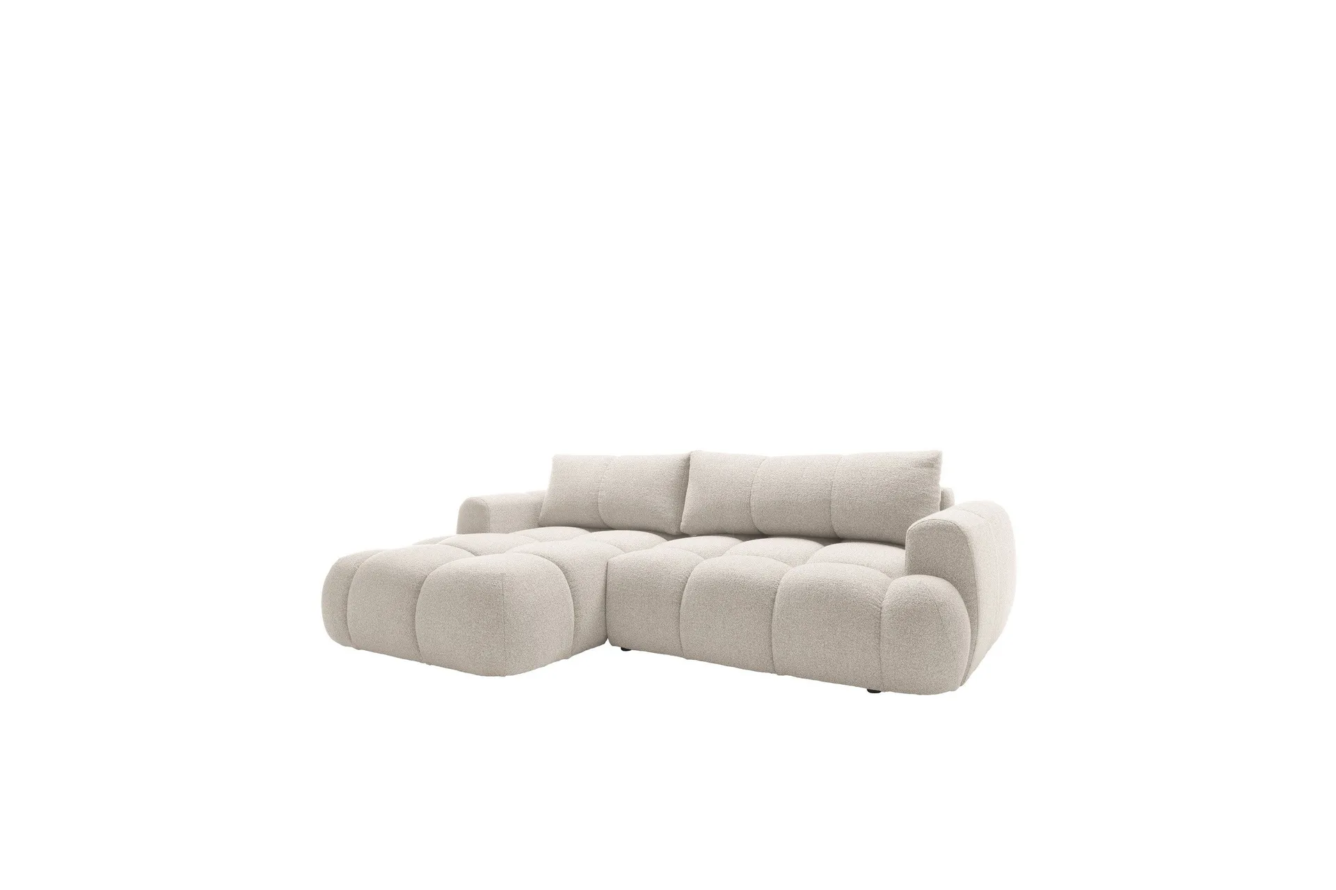 Handu Bäddsoffa med Divan 3-sits i Bouclé Beige - Möbler - Trademax