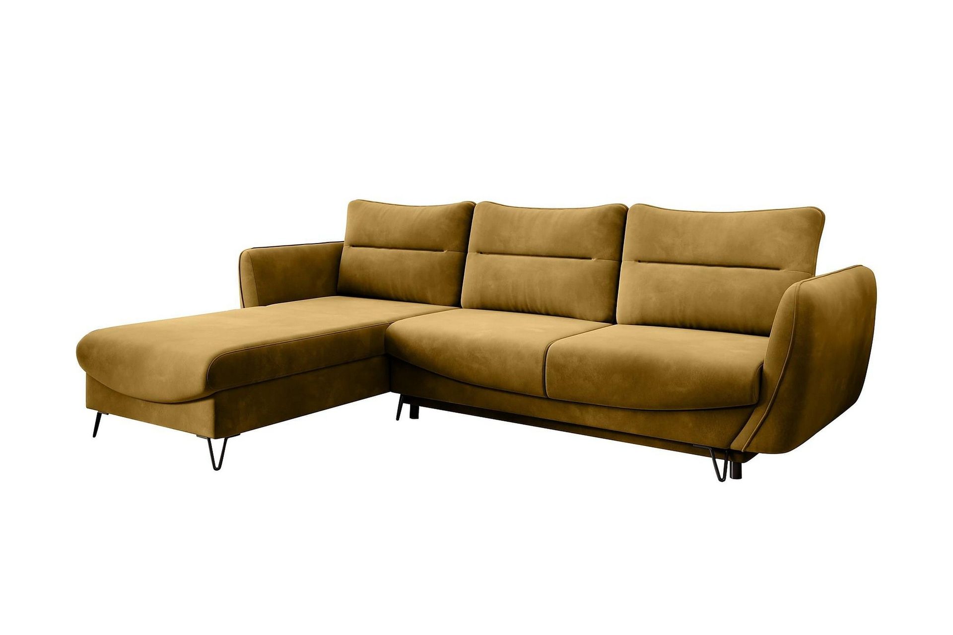 Lence Bäddsoffa m. Divan Förvaring Gul - Möbler - Trademax