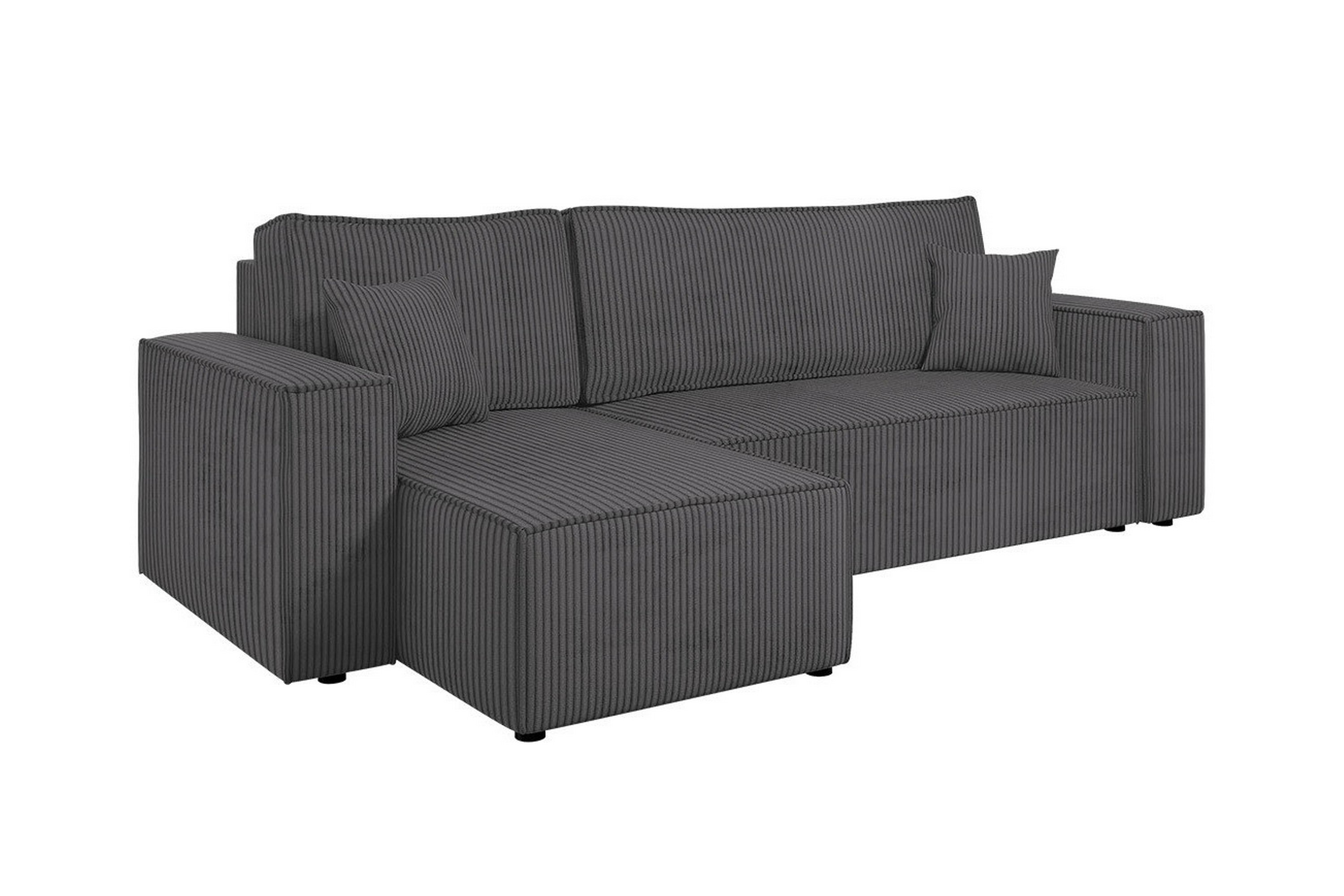 Magston 3-sits Hörnbäddsoffa Grå - Möbler - Trademax