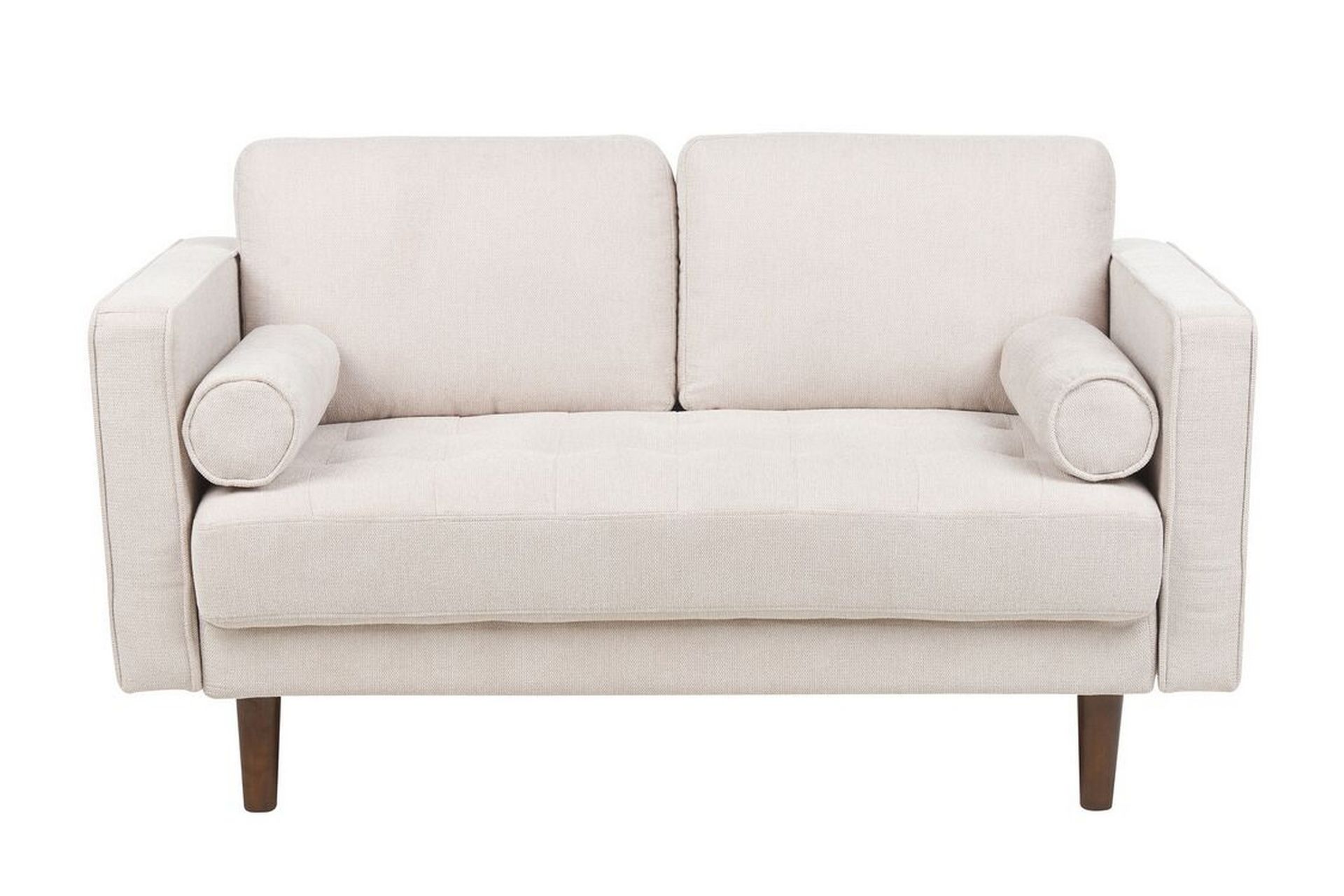 Babur Soffa 2-sits Beige/Mörkt trä - Möbler - Trademax