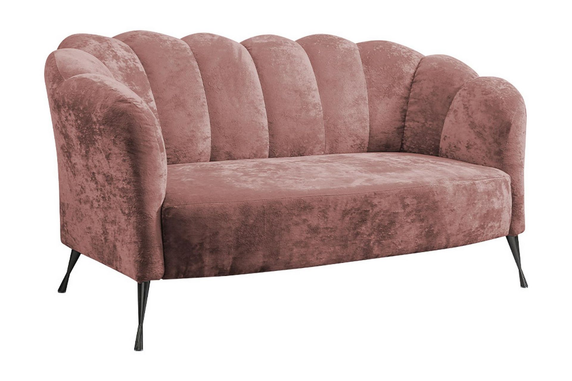 Adrial 2-sits Soffa Sammet/Rosa/Svart Krom - Möbler - Trademax