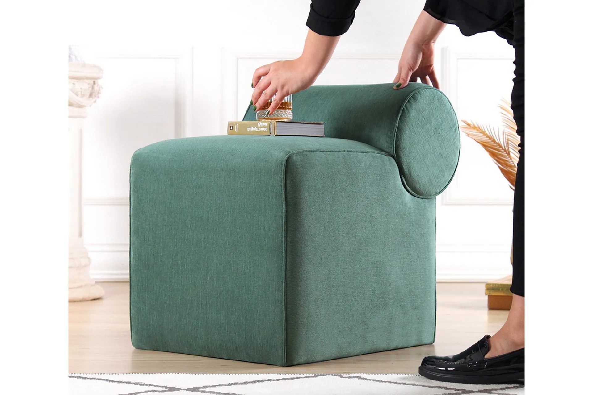 Linburg Sittpuff 45 cm Green - Möbler - Trademax