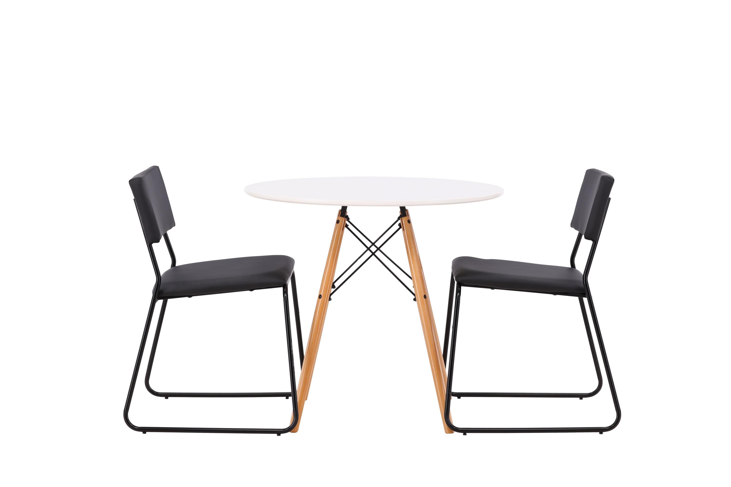 Venture Home Danburi Matgrupp 60 cm Rund med 2 Kenth Stolar Svart - Möbler - Trademax