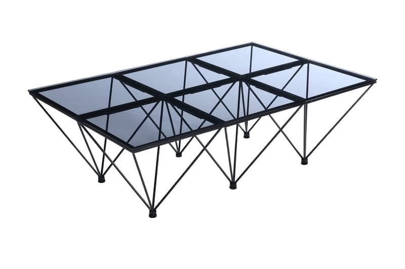 Crystal Soffbord 120 cm Rökfärgat glas/Svart - Möbler - Black Friday coming soon - Trademax