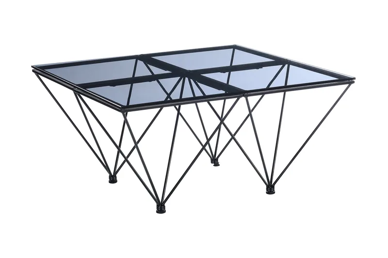 Crystal Soffbord 80 cm Rökfärgat glas/Svart - Möbler - Trademax