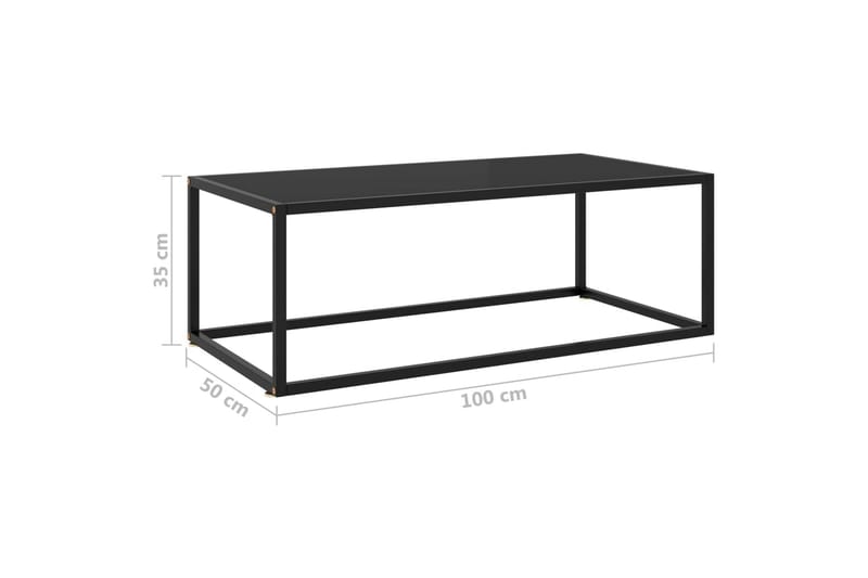 Be Basic Soffbord svart med svart glas 100x50x35 cm Svart - Möbler - Trademax