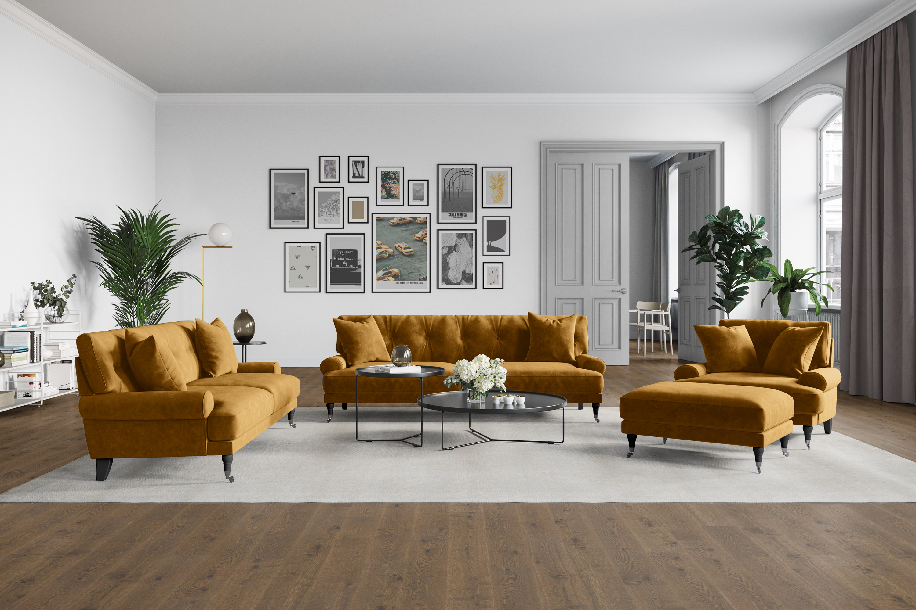 Bloomington Andrew Loveseat Sammet Amber Massing Mobler Trademax