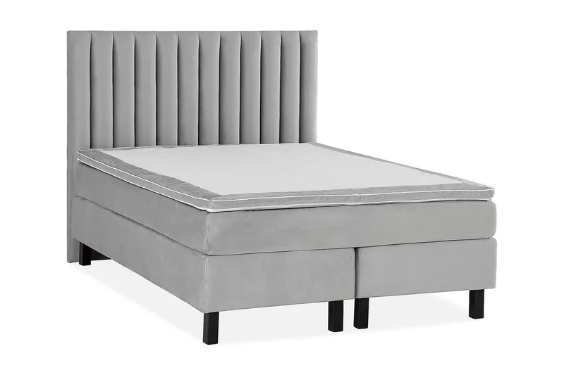 Princess Kontinentalsäng 140x200 cm Ljusgrå/Sammet - Möbler - Black Friday coming soon - Trademax