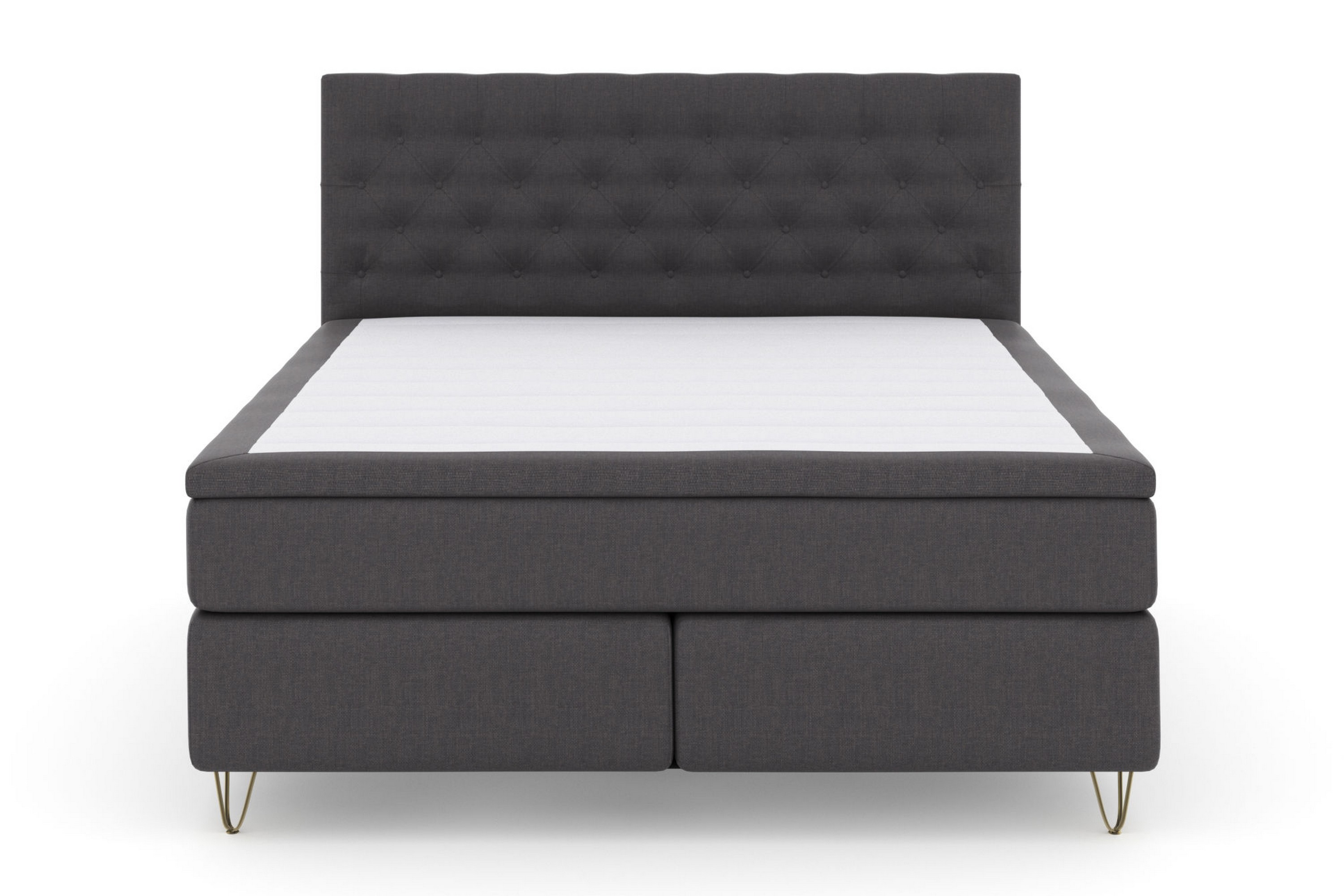 Select No 4 Kontinentalsäng 160x200 Fast/Medium Mörkgrå/Metall V-Form - Möbler - Trademax