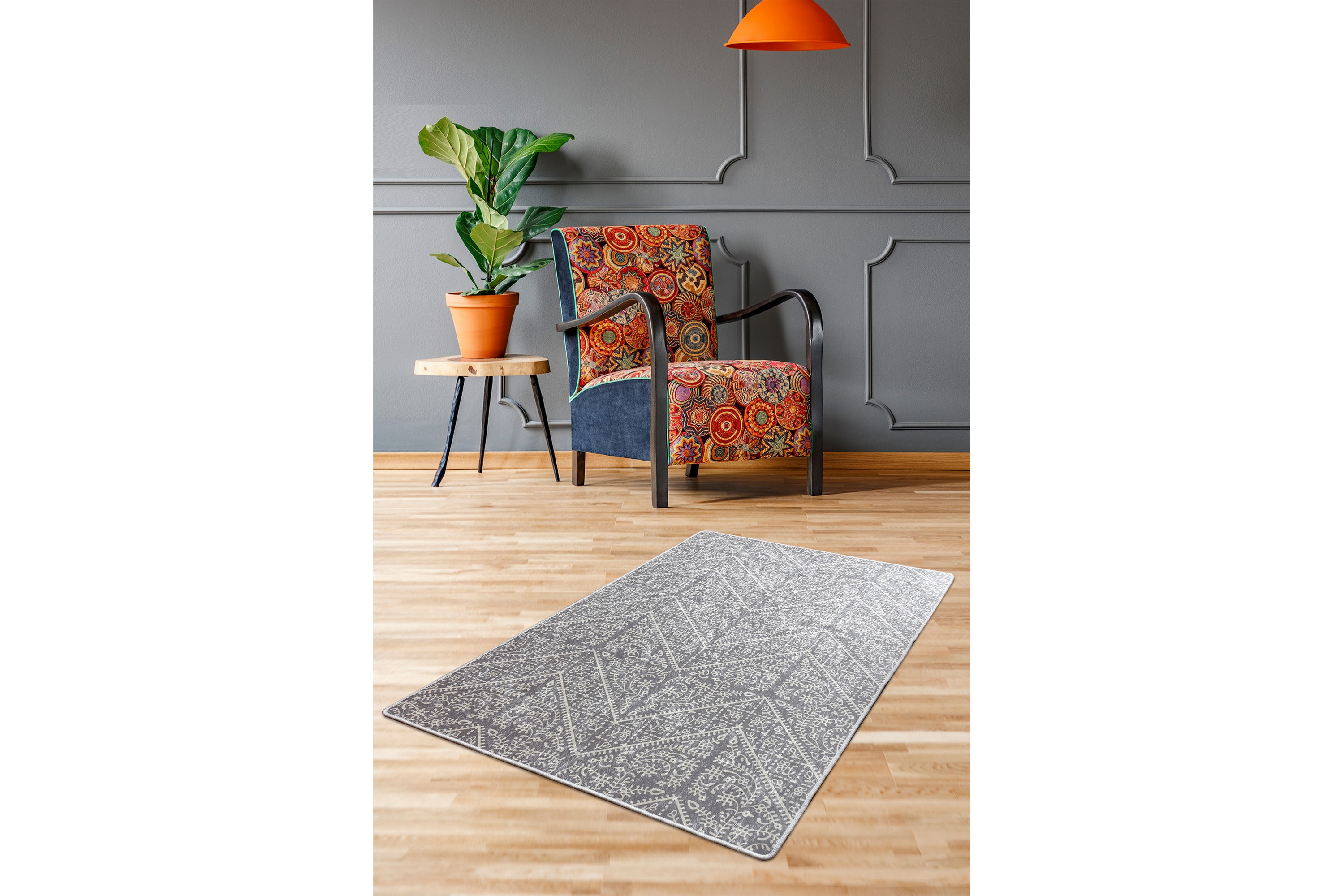 Assaggie Matta 80x150 cm Grå/Sammet - Textil & mattor - Trademax