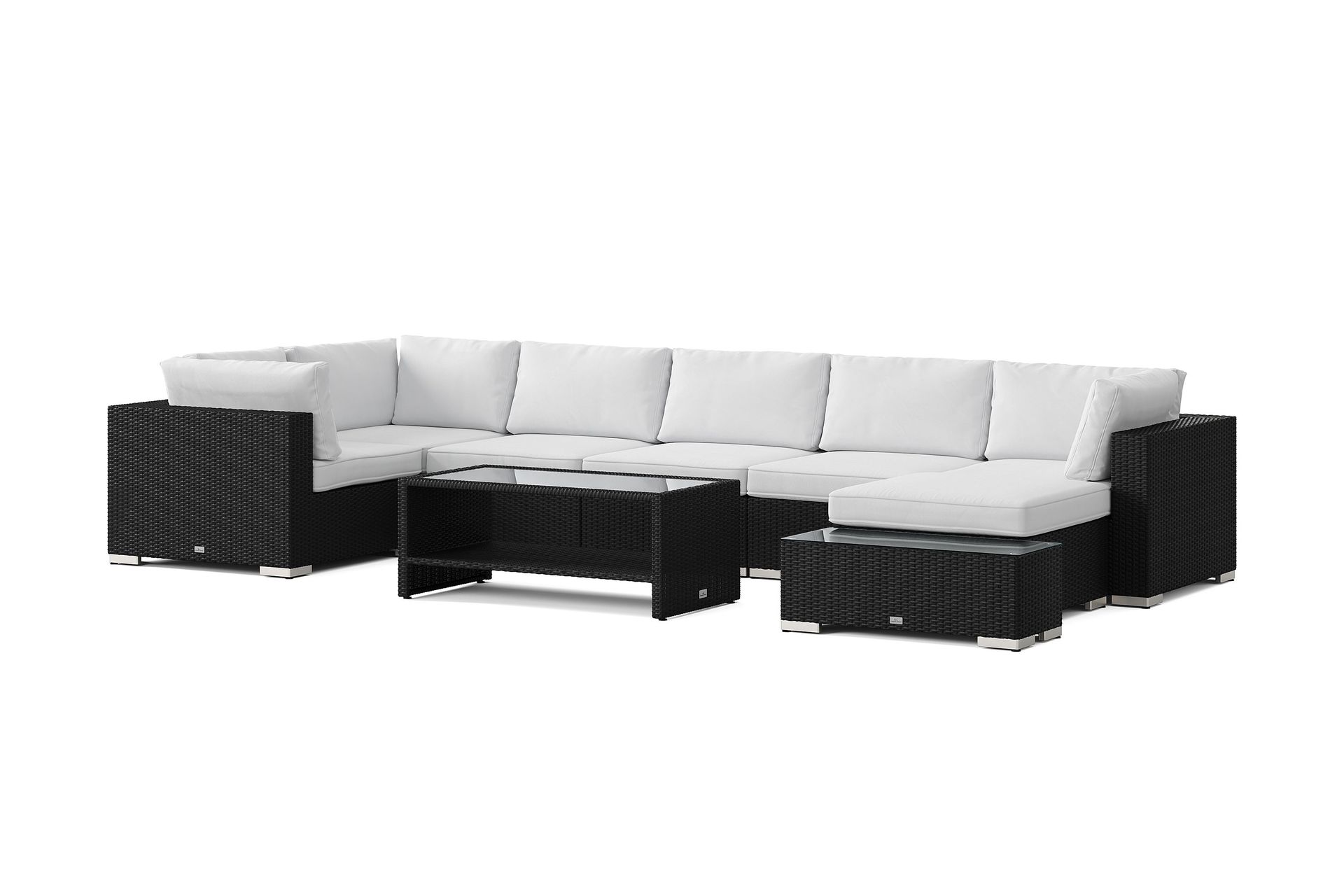 Comfort Garden Bahamas utomhus U-soffa 7-sits vändbar divan med öppet ...