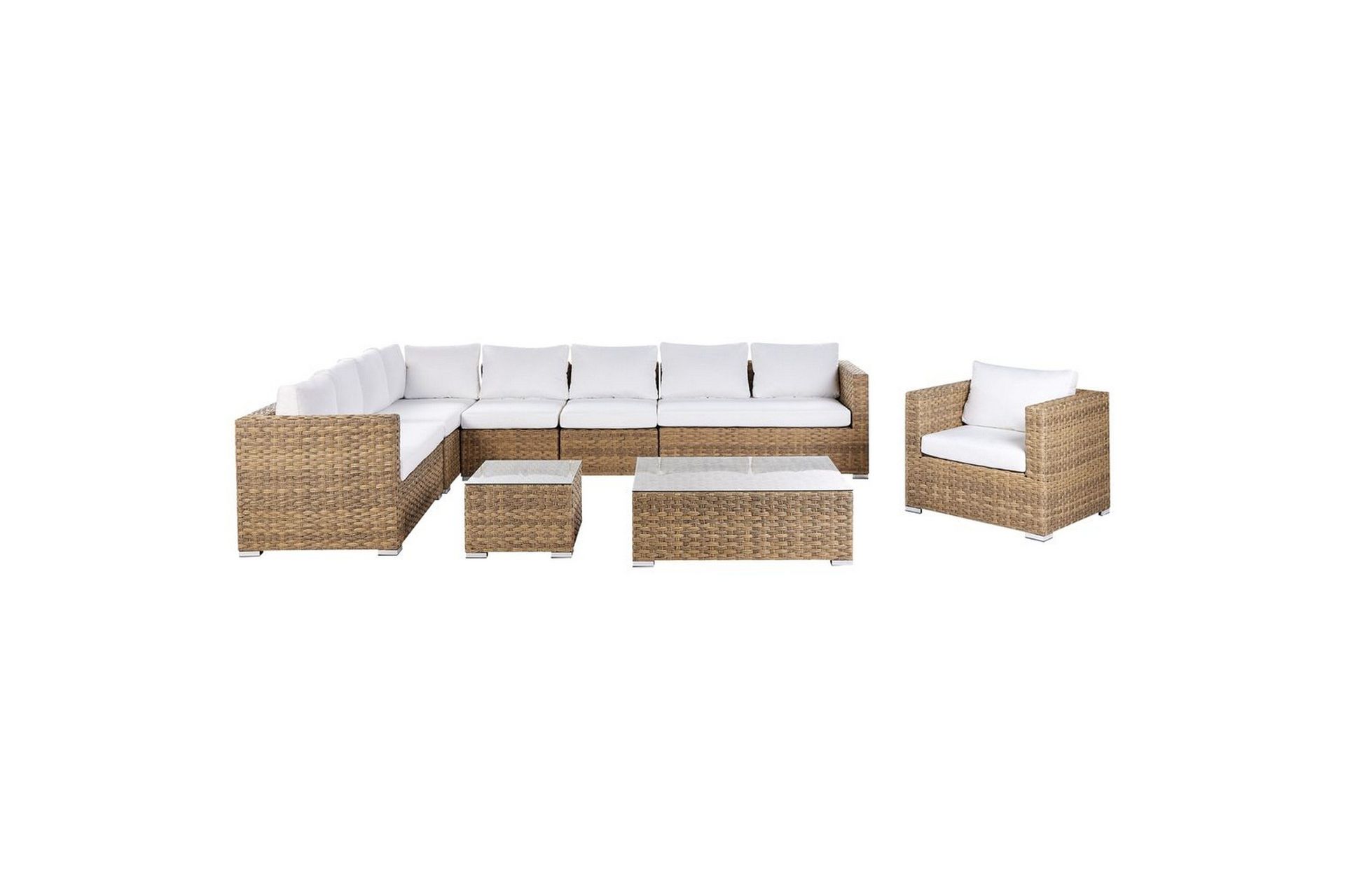Loungegrupp XXL Brun/Vit Brun/Vit - Trädgård & spabad - Trademax
