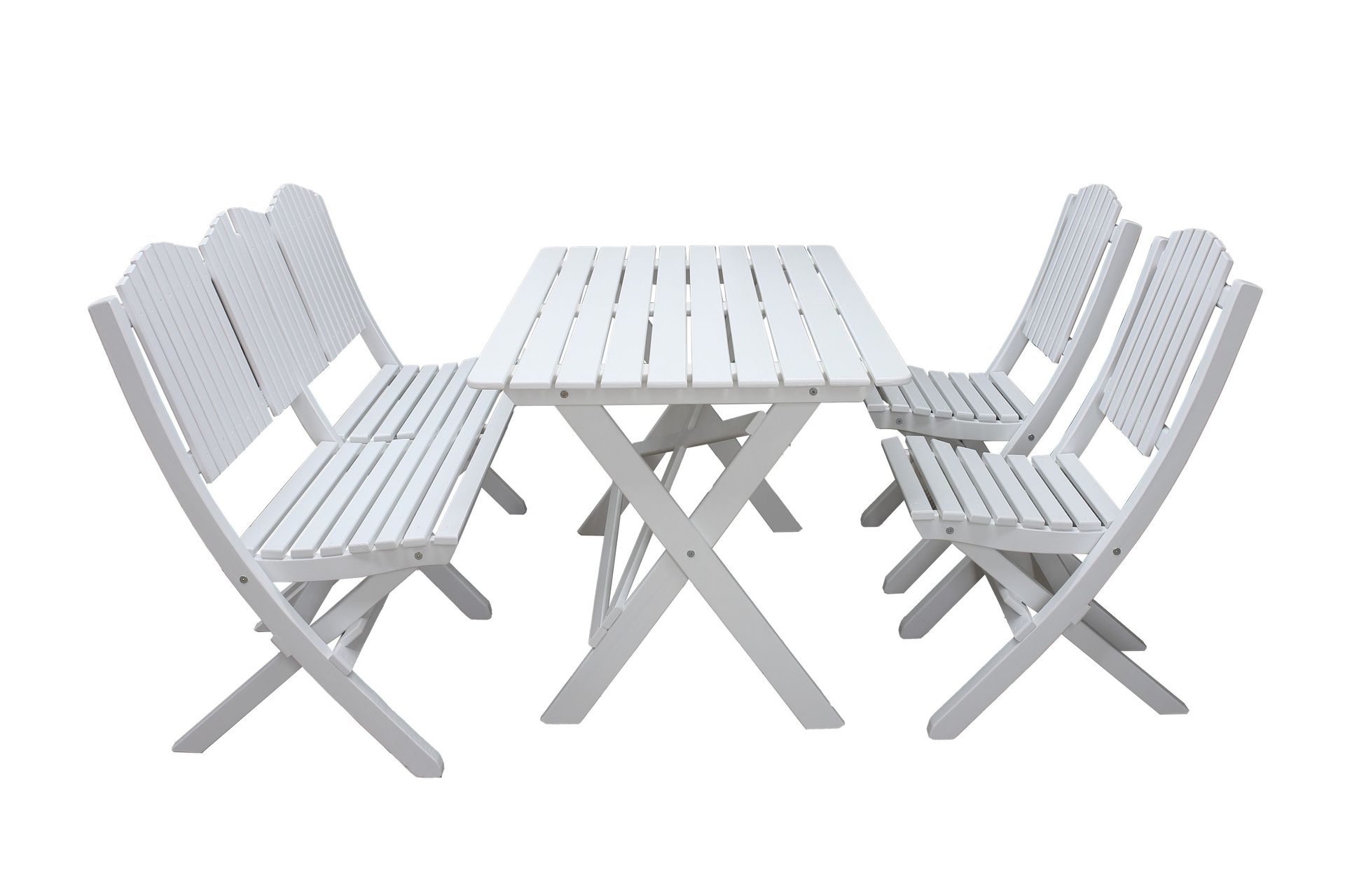 Delpino Matgrupp Utomhus 125 cm Vit - Utemöbler - Trademax