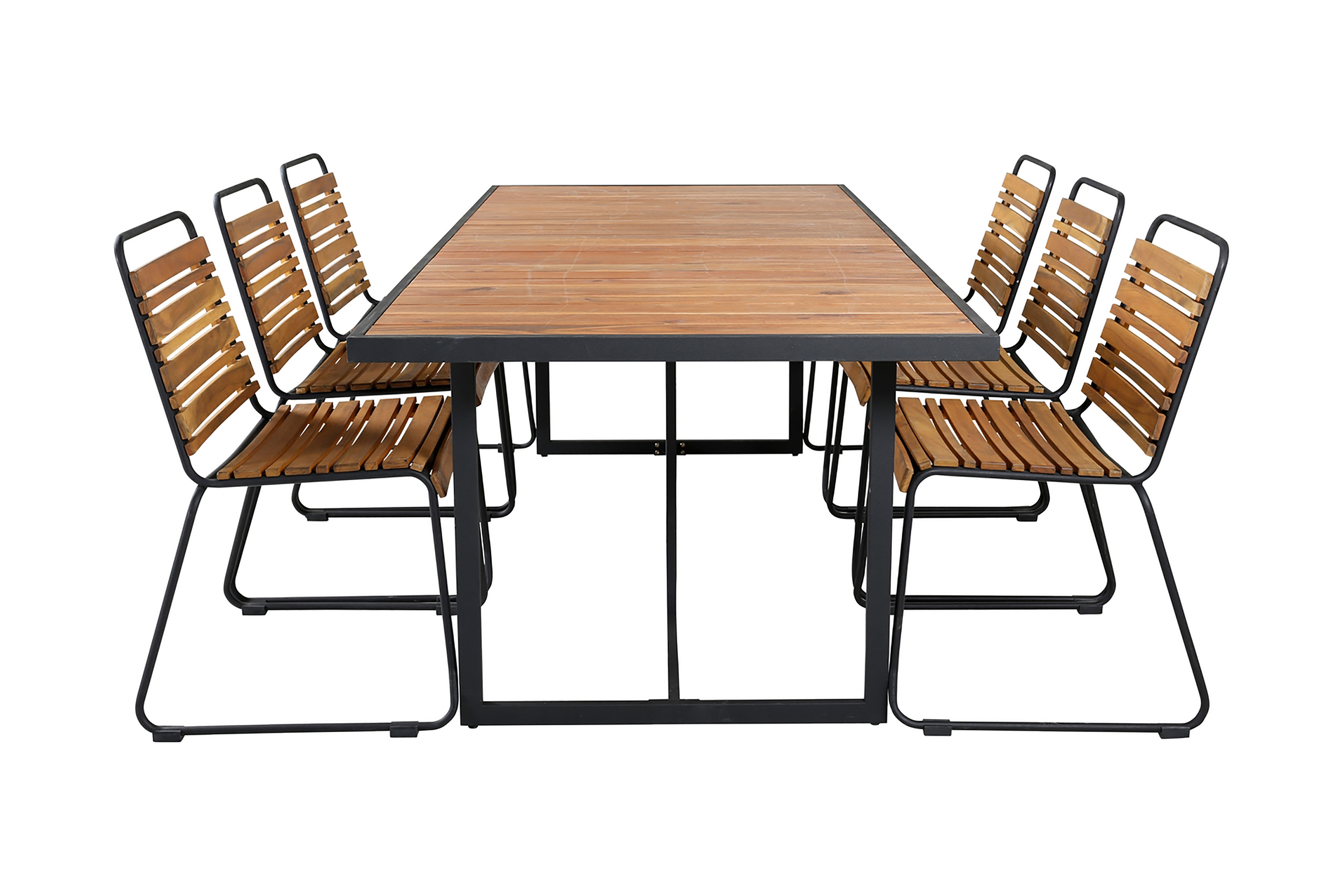 Venture Home Khung Matgrupp Utomhus 200cm + 6 Bois Matstolar Brun/Vit ...