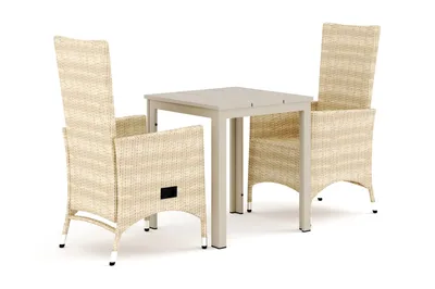 Comfort Garden Tunis utomhus caféset 70x70 cm med 2 Jenny matstolar ...
