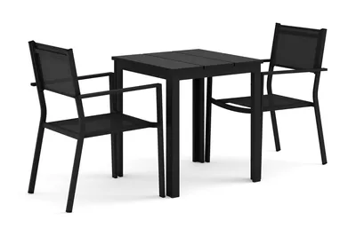 Comfort Garden Tunis utomhus caféset 70x70 cm med 2 Tunis stapelstolar ...